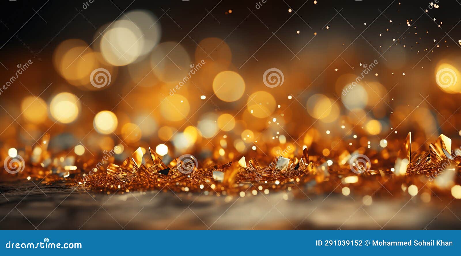 Dark Yellow Color Defocused Macro Sparks Fall and Sparkle in Ray of ...