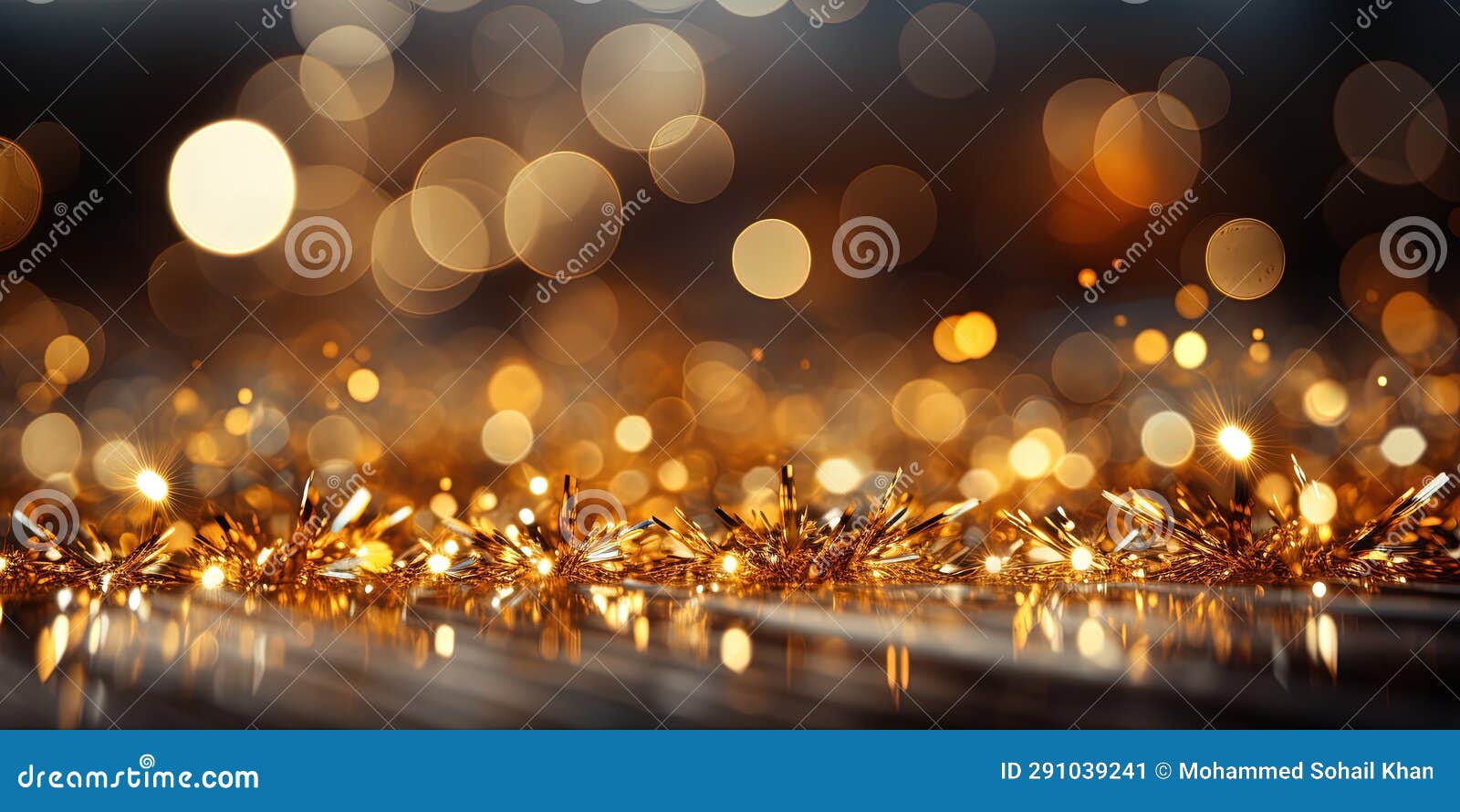 Dark Yellow Color Defocused Macro Sparks Fall and Sparkle in Ray of ...