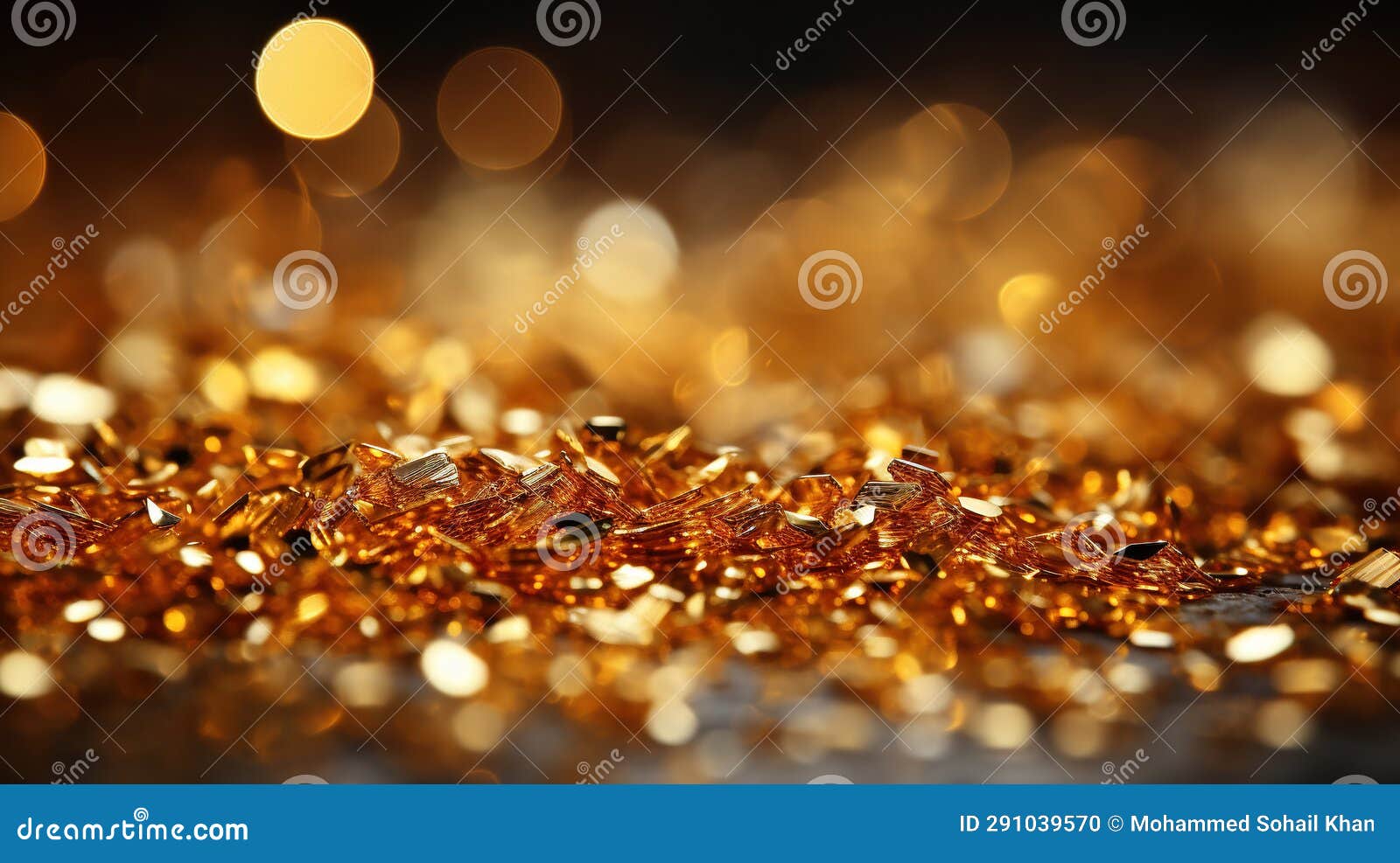 Dark Yellow Color Defocused Macro Sparks Fall and Sparkle in Ray of ...