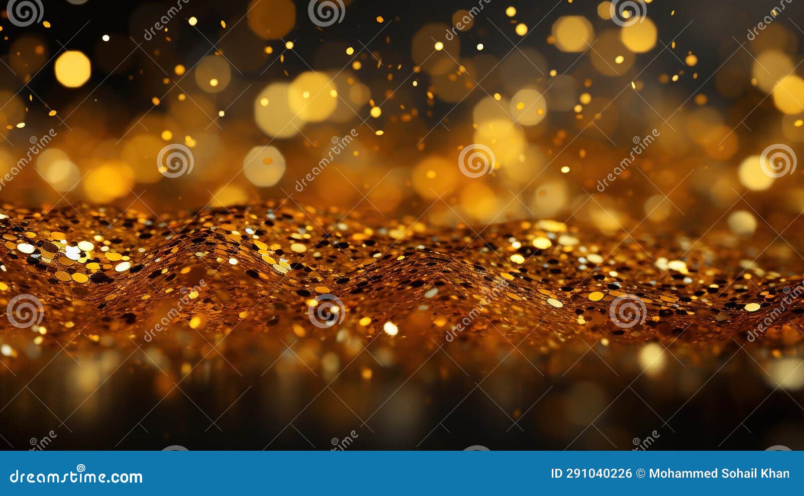 Dark Yellow Color Defocused Macro Sparks Fall and Sparkle in Ray of ...