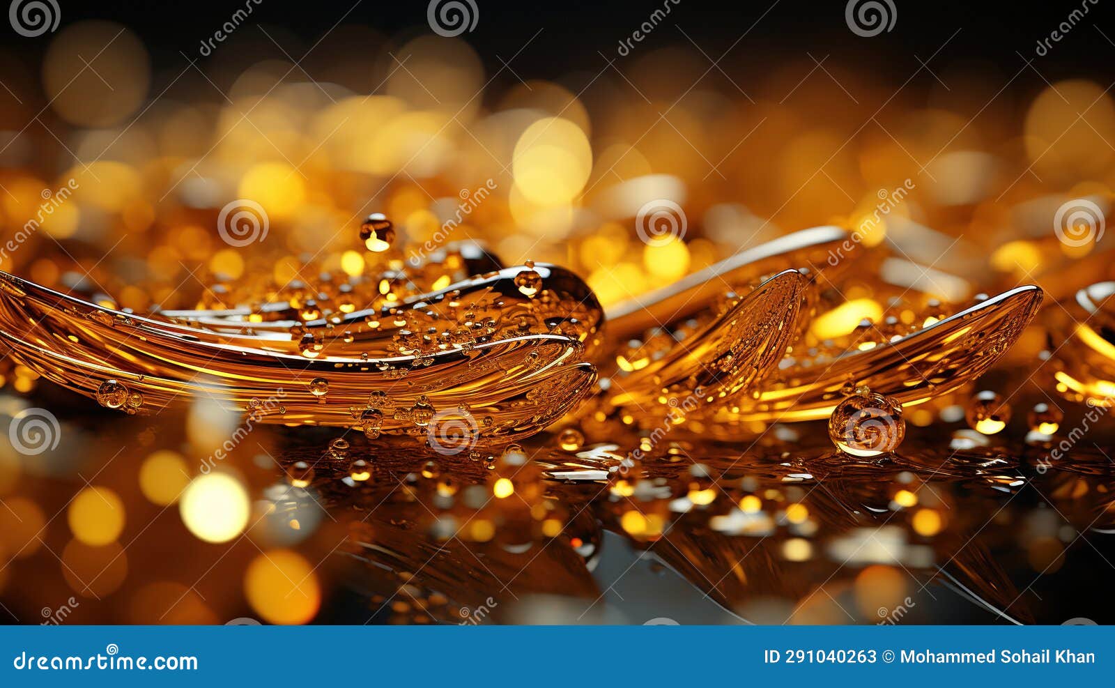 Dark Yellow Color Defocused Macro Sparks Fall and Sparkle in Ray of ...