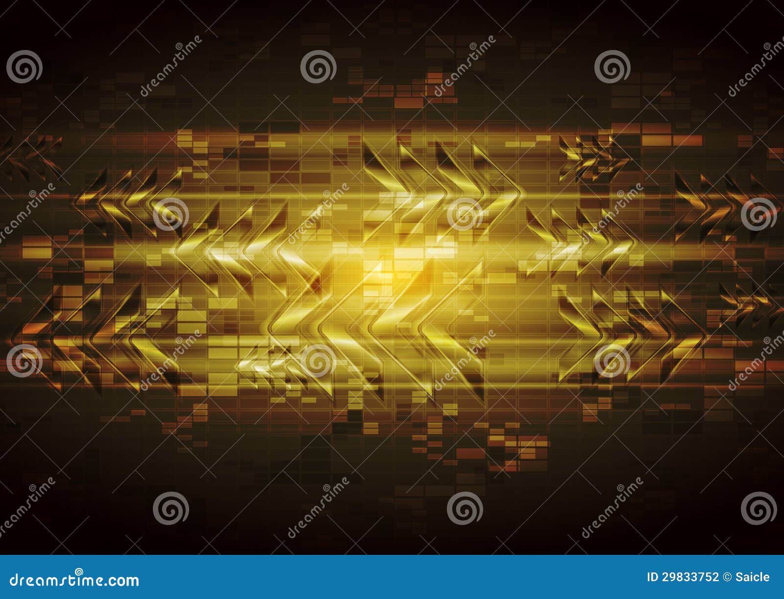 Vector Yellow Tech Design with Abstract Glossy Arrows Stock Vector ...