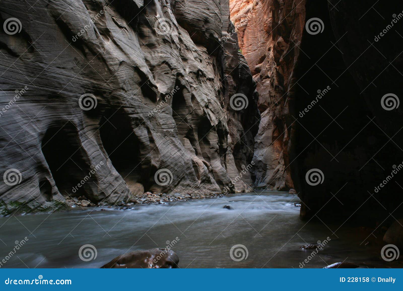 Dark Zion Narrows stock photo. Image of hike, national - 228158