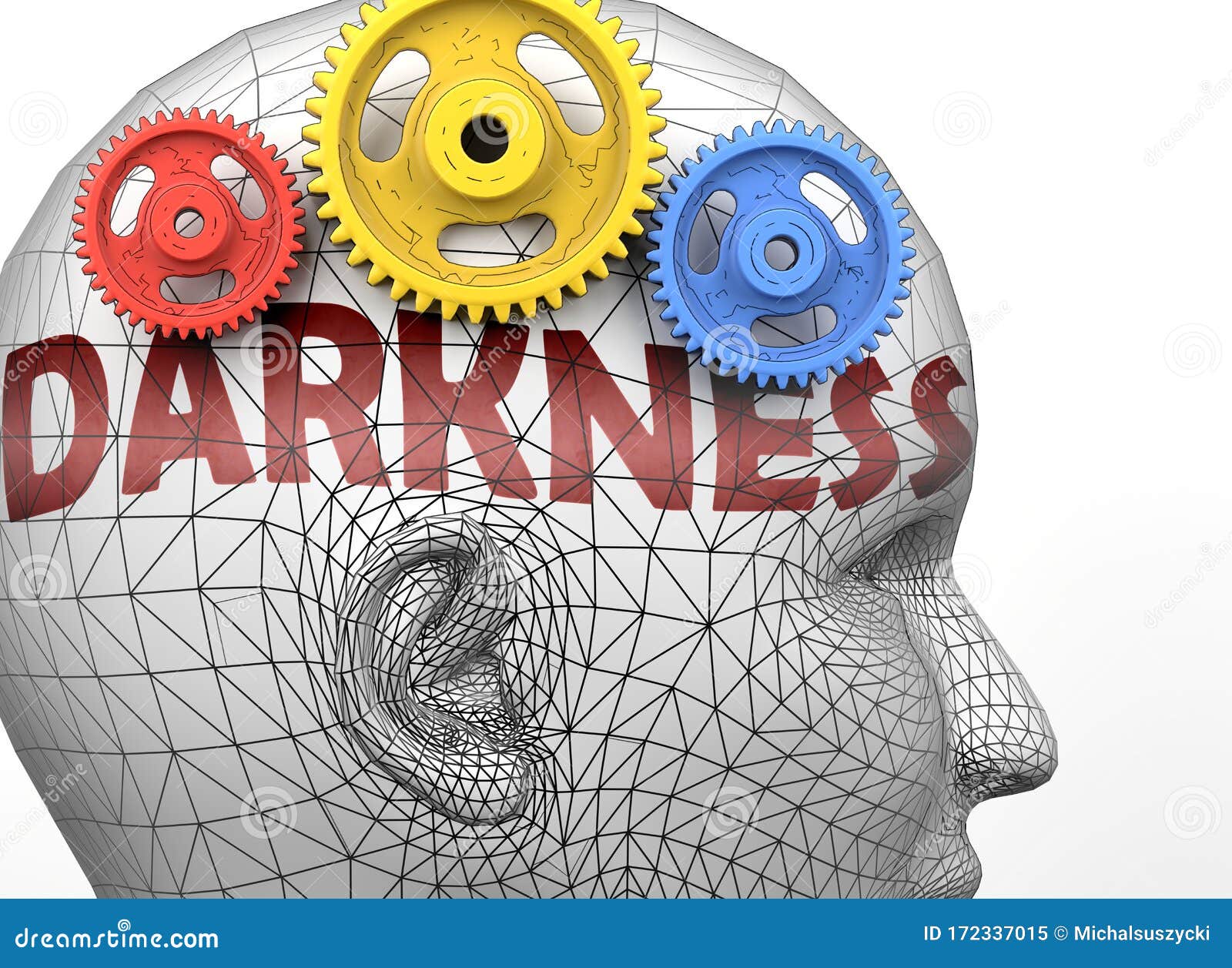 Darkness and Human Mind - Pictured As Word Darkness Inside a Head To ...