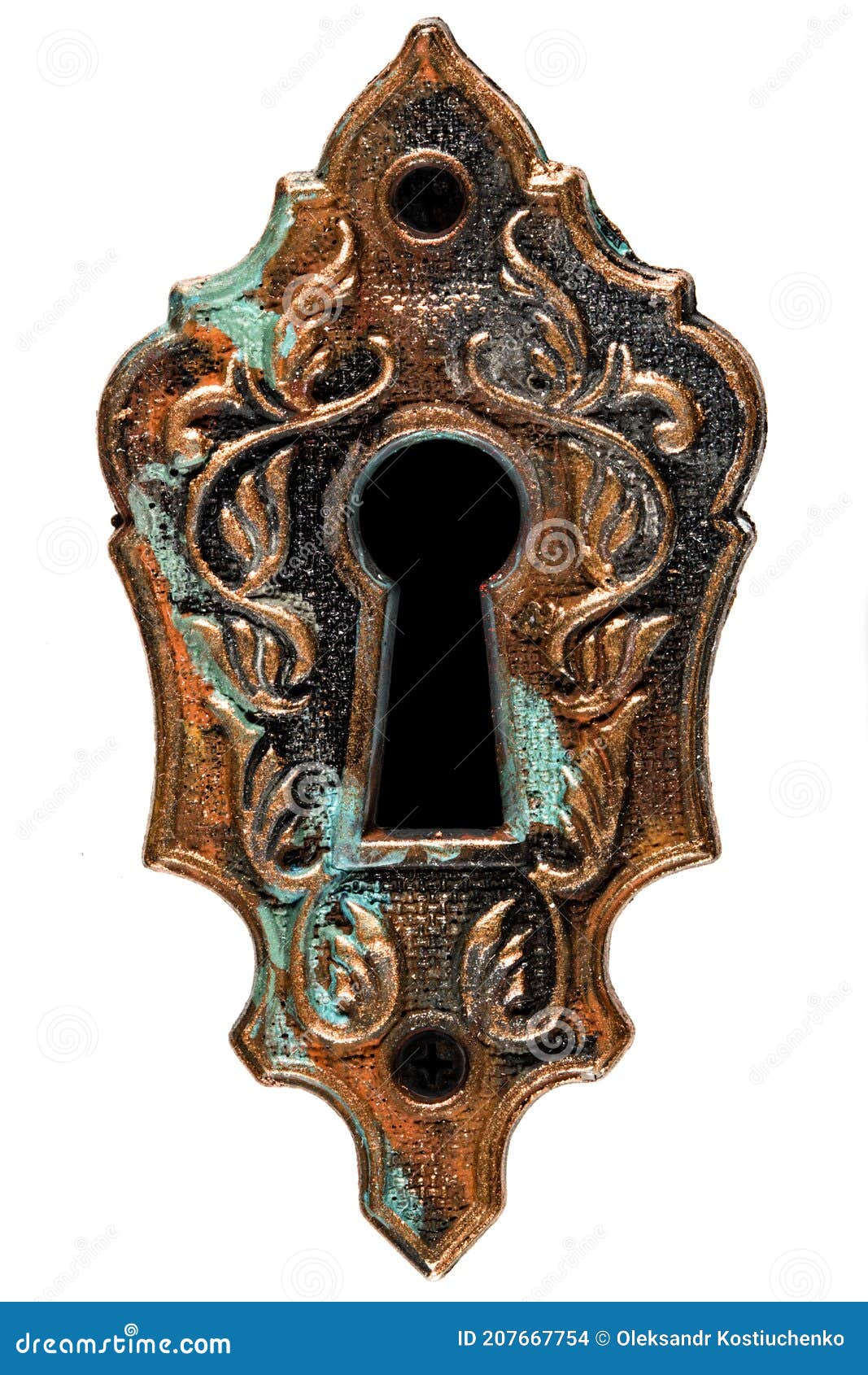 Darkness in the Keyhole, Decorative Design Element, Isolated on White ...