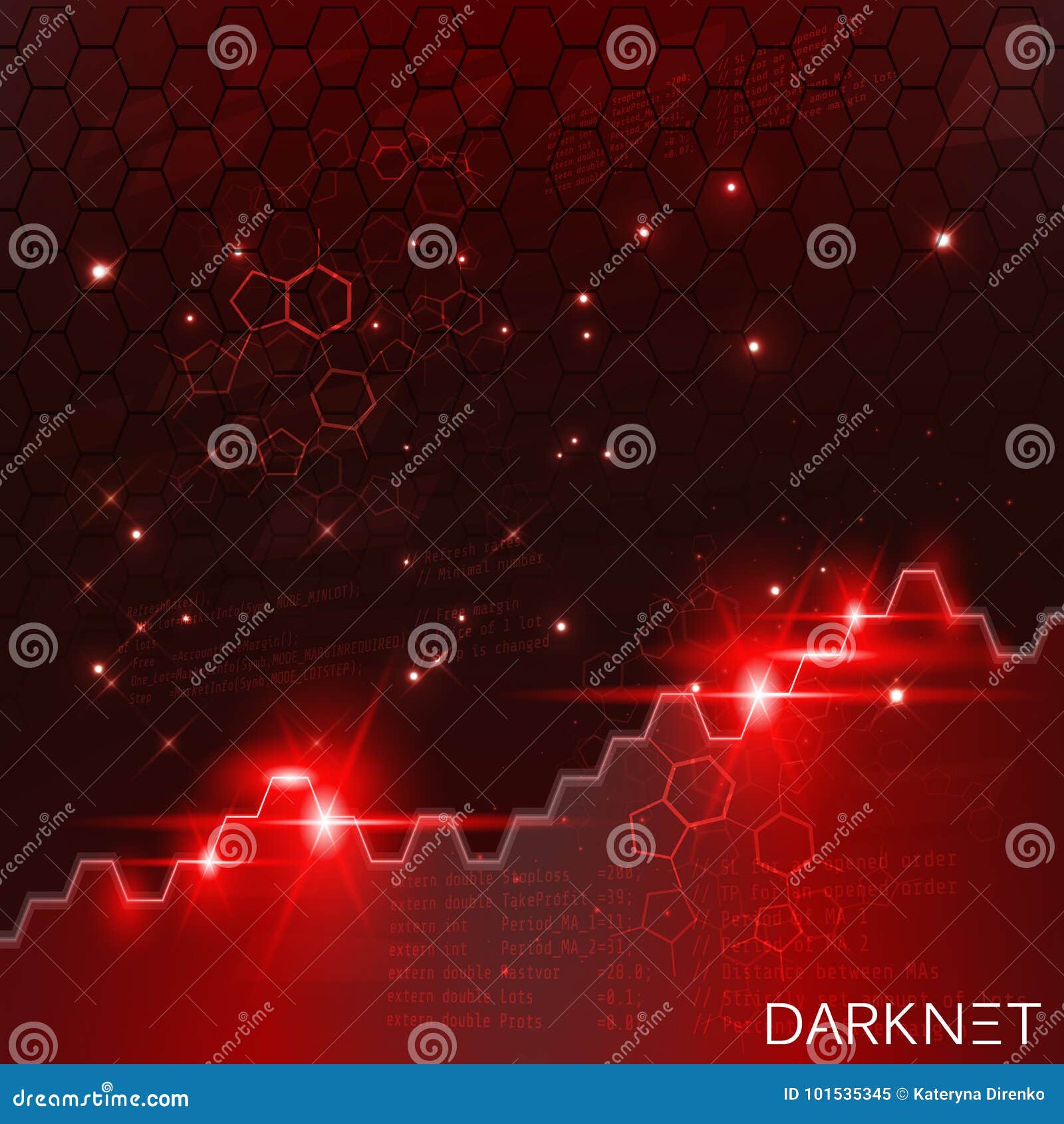 Darknet Chart. Technological Space Red Background Stock Illustration ...