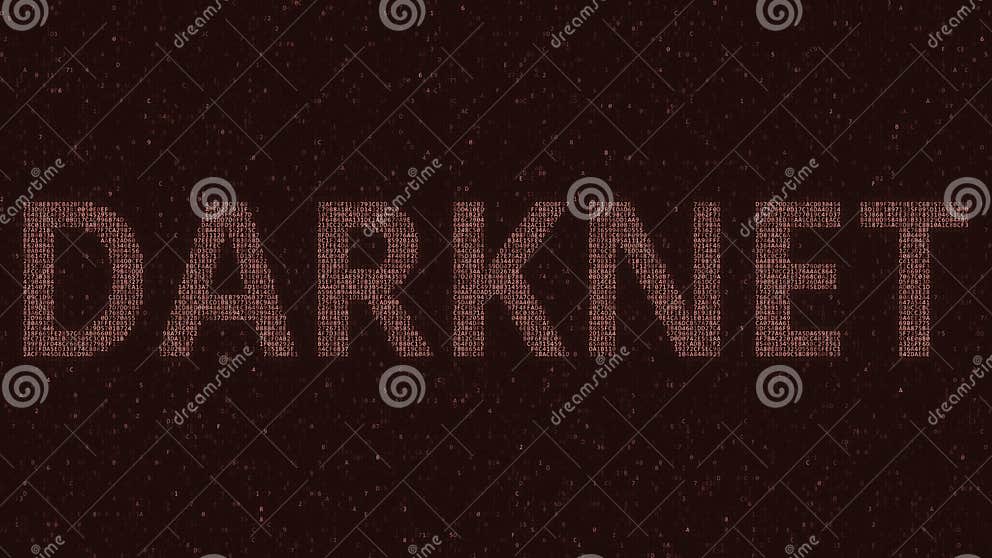 DARKNET Text Consisting of Many Symbols on Computer Monitor. 3d ...