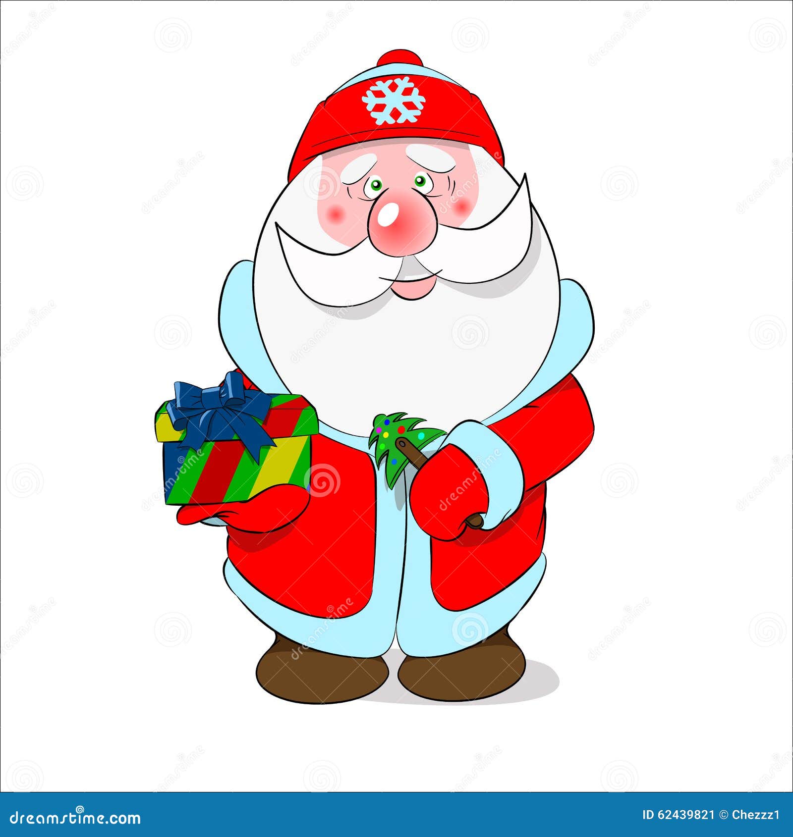 The Darling Nice Santa with a Gift Stock Vector - Illustration of claus ...