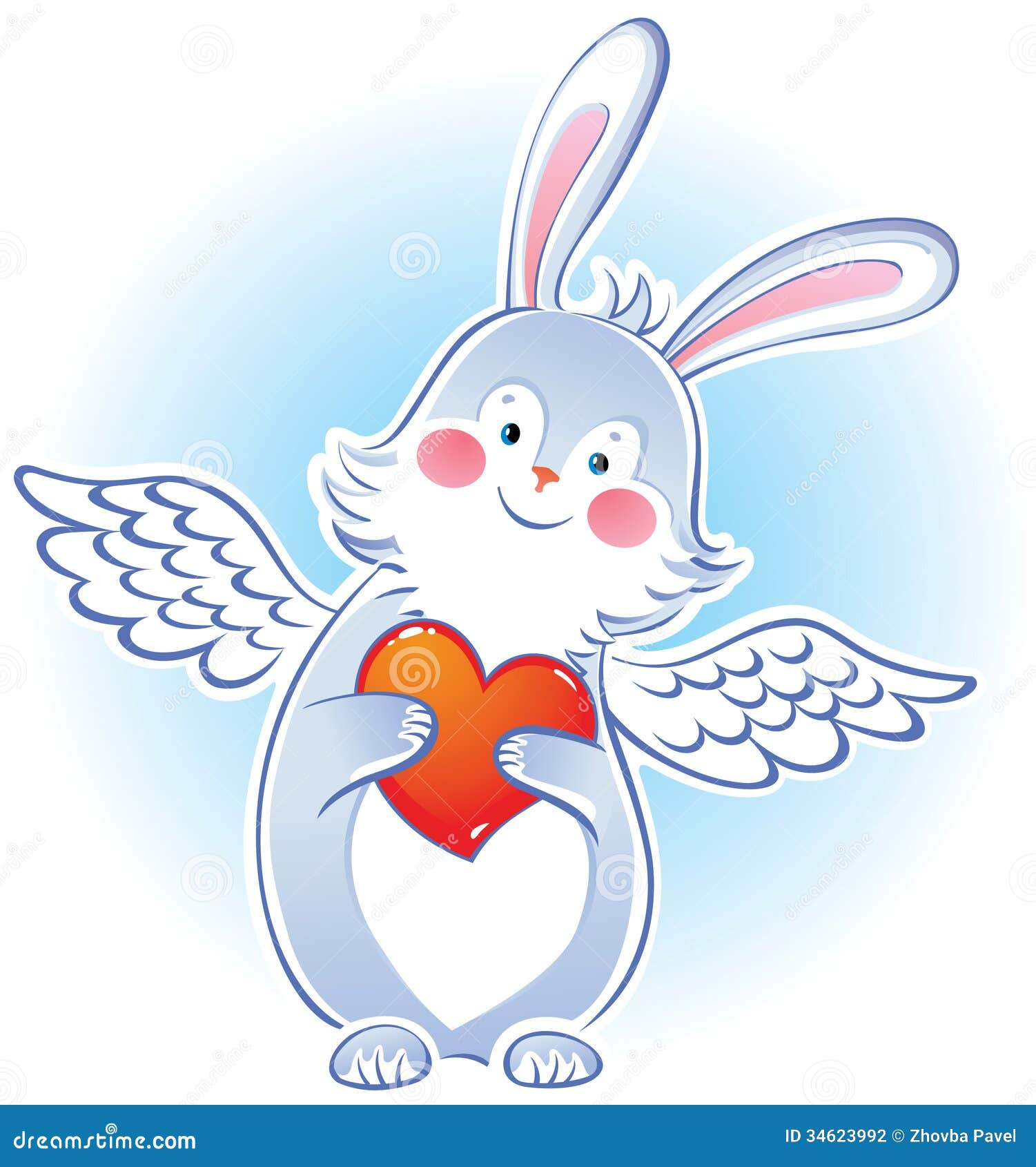 Darling rabbit with wings stock vector. Illustration of enamored - 34623992