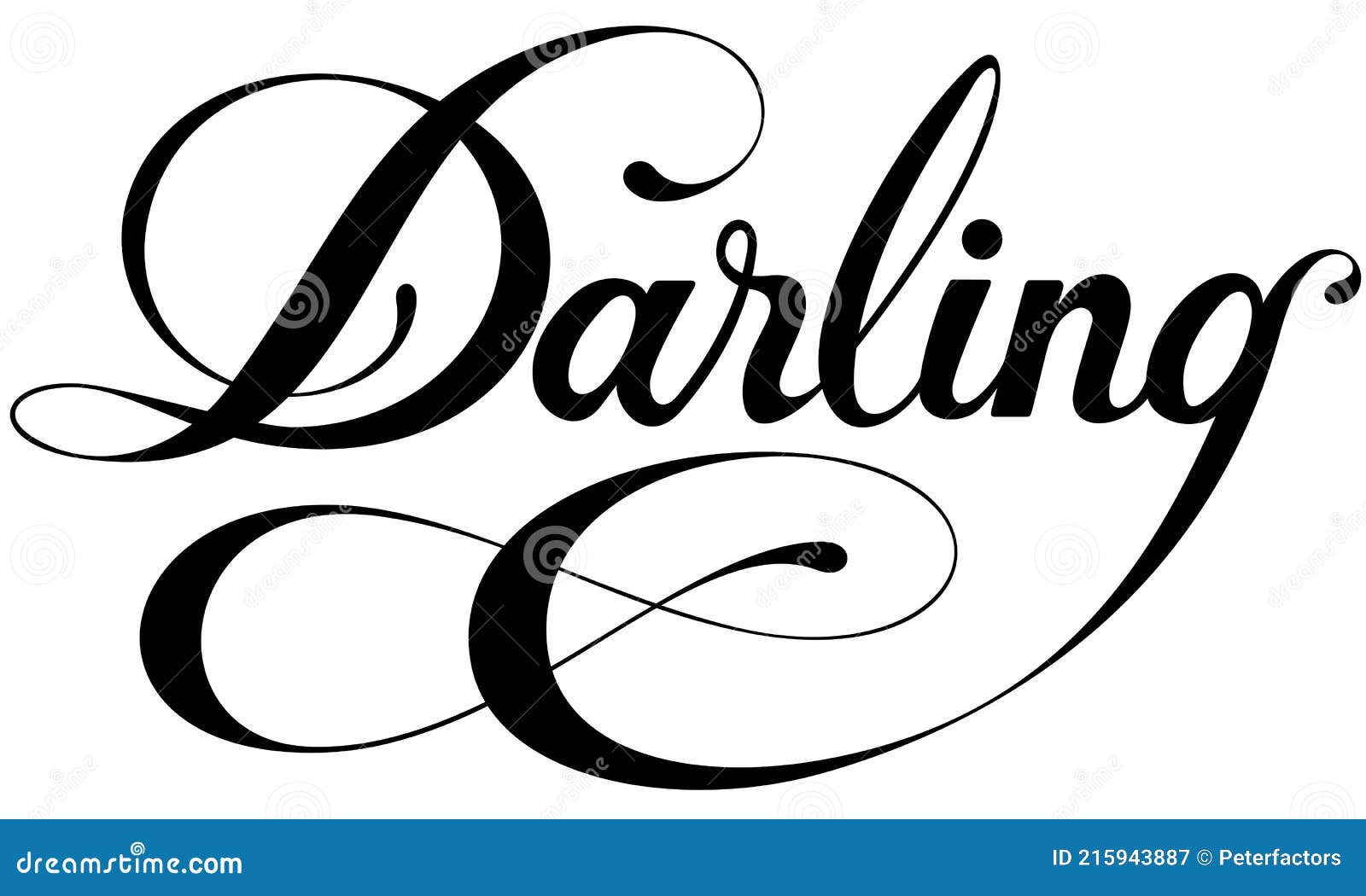 Darling - Custom Calligraphy Text Stock Vector - Illustration of love ...