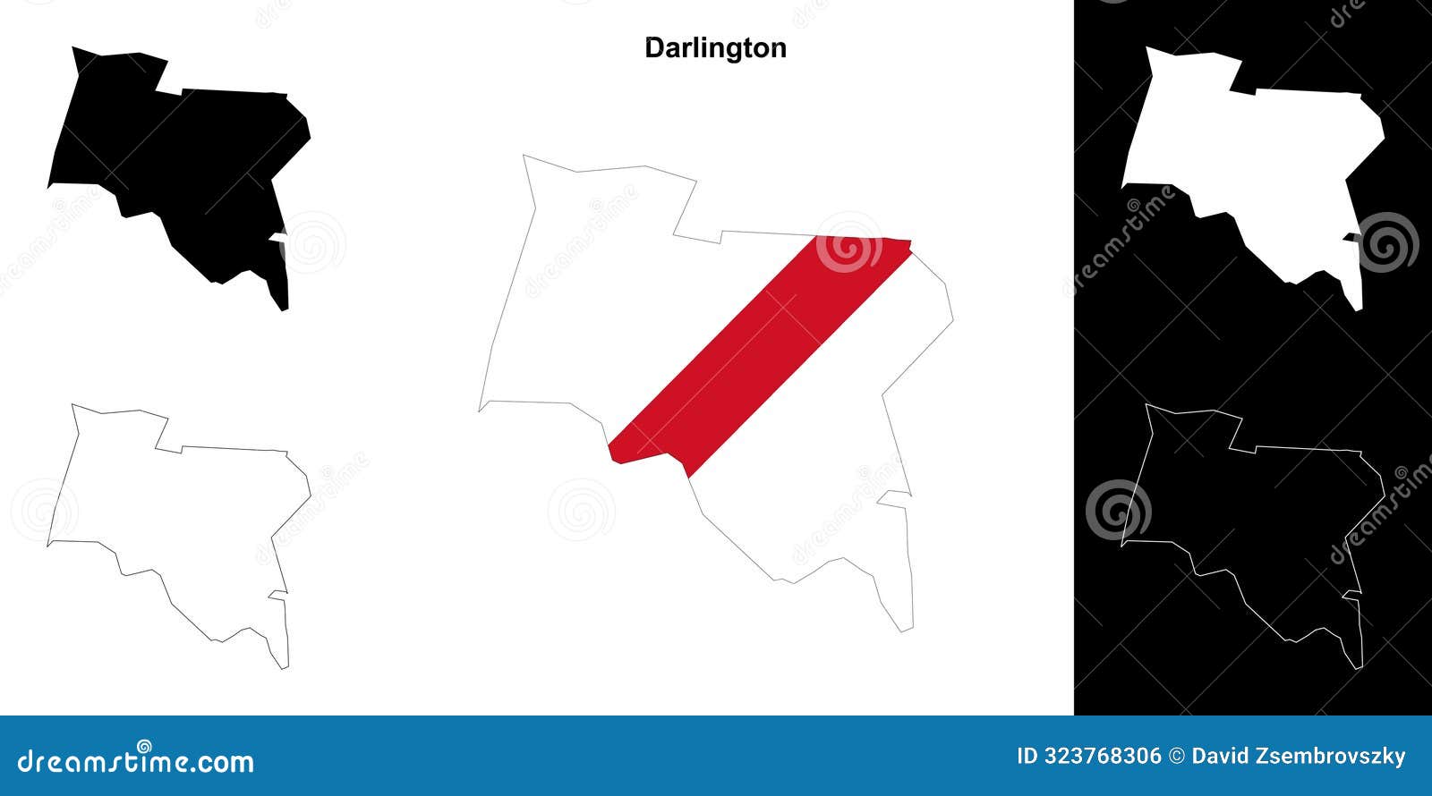 Darlington outline map stock vector. Illustration of county - 323768306