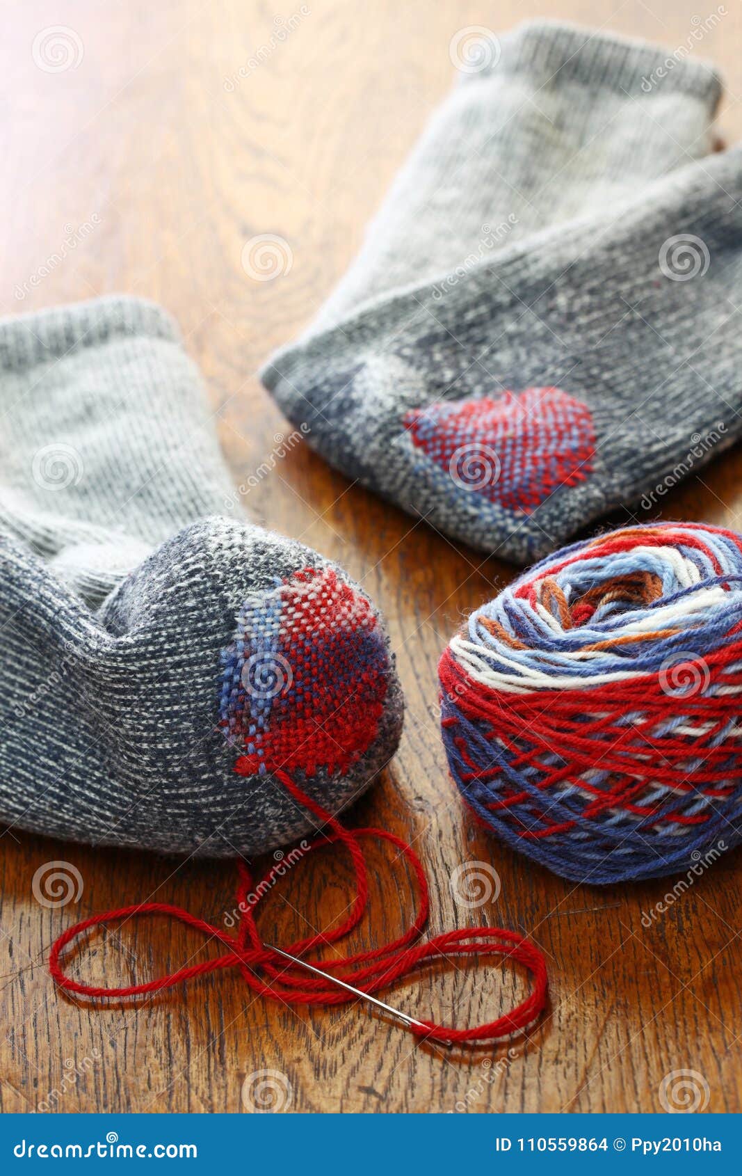 Darning socks stock photo. Image of background, ball - 110559864