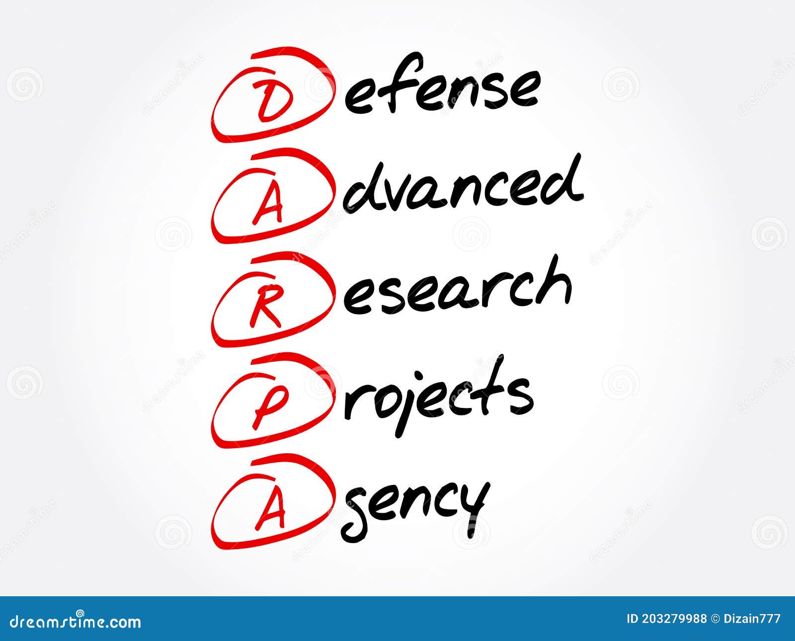 DARPA Acronym, Concept Background Stock Illustration - Illustration of ...