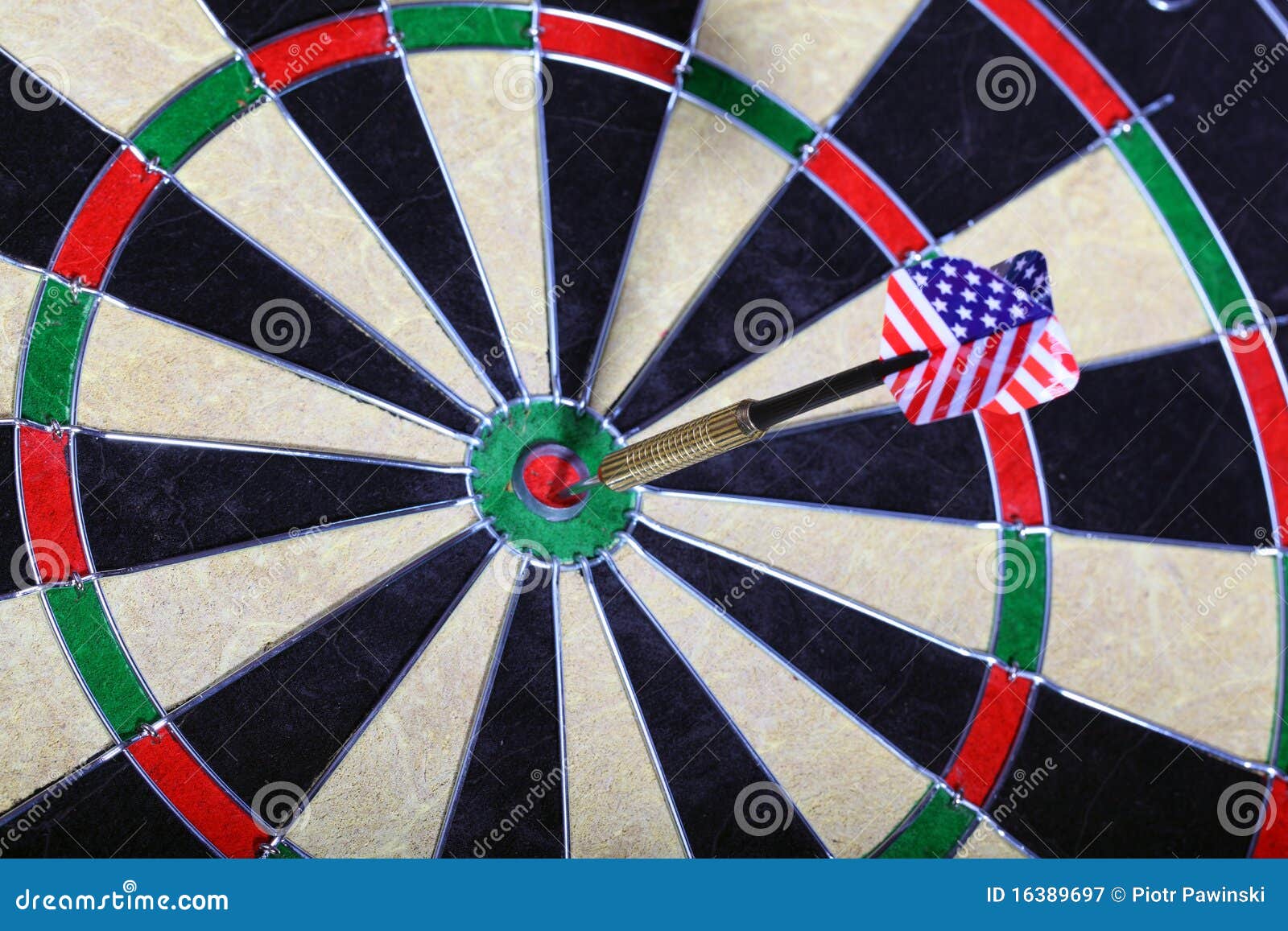 Dart with the American Flag Hitting a Target Board Stock Image - Image ...