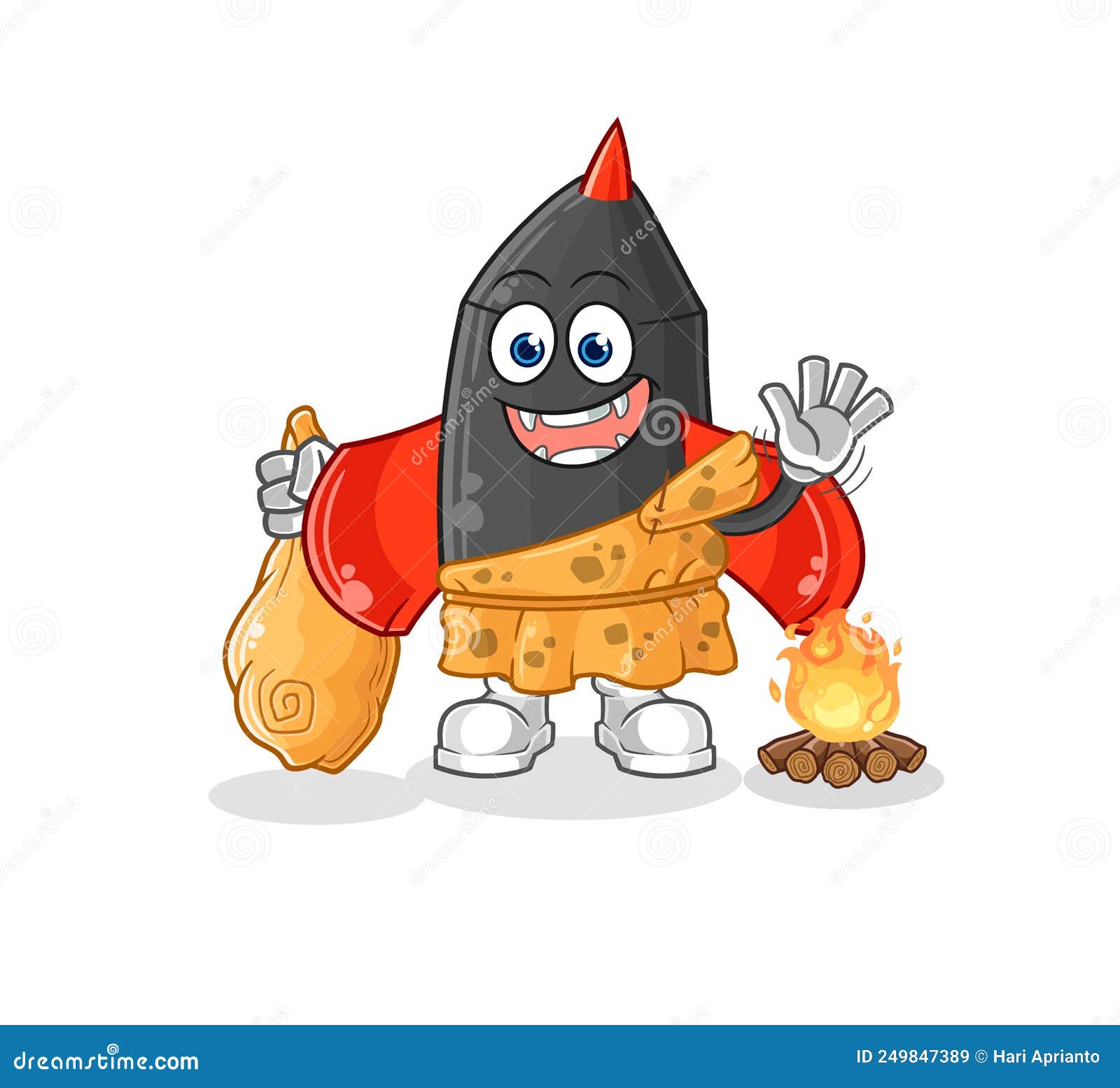 Cave Man Throwing Stone Cartoon Game Animation Sprite Vector ...