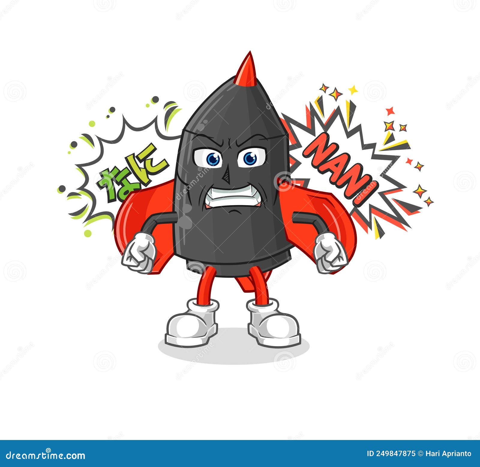 Dart Anime Angry Vector. Cartoon Character Stock Vector - Illustration ...