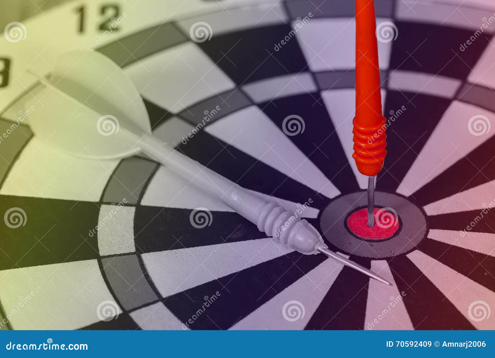Dart Arrow Hitting in the Target of Dartboard Stock Image - Image of ...