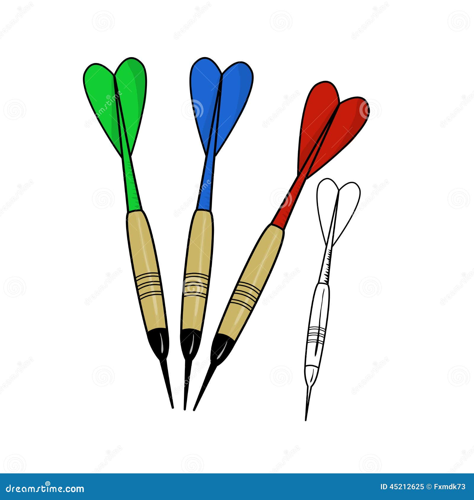 Dart arrow stock vector. Illustration of needle, plastic - 45212625