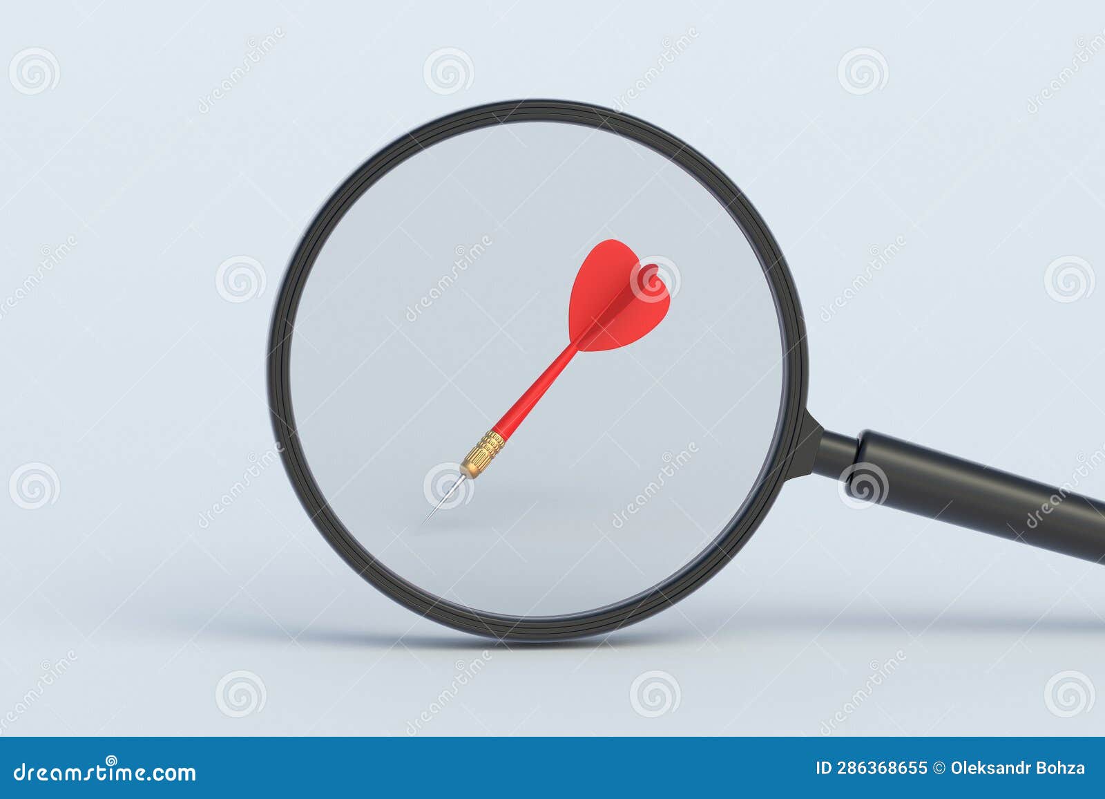 Dart Behind Magnifying Glass Stock Illustration - Illustration of throw ...