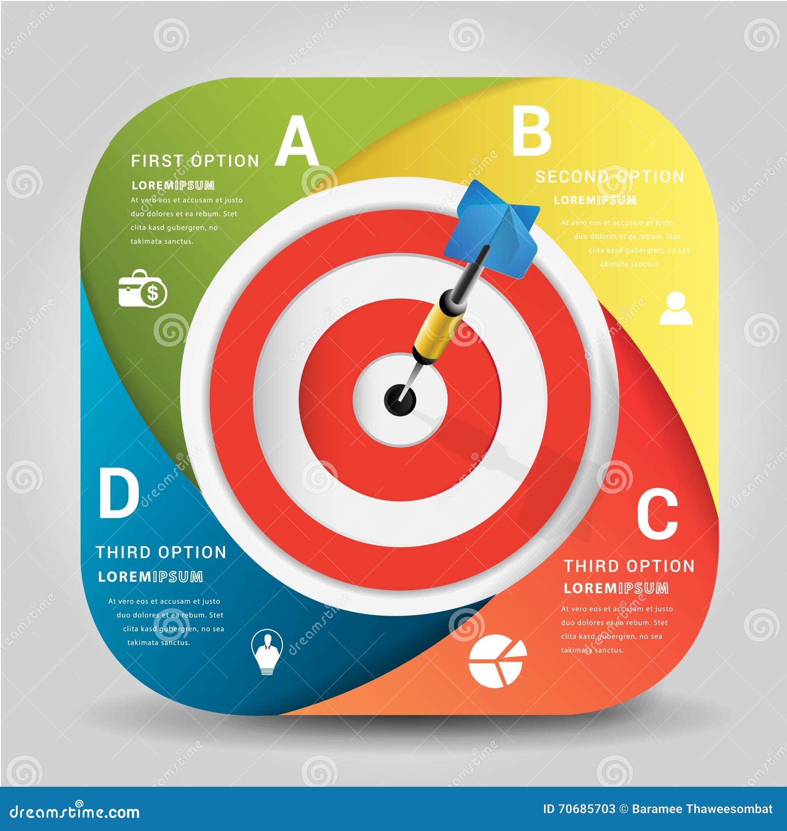 Dart Board Arrow Infographic .business Concept Stock Vector ...
