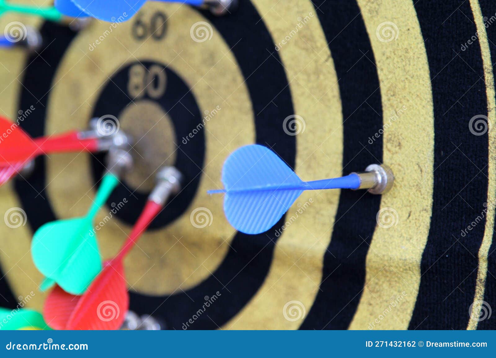 Dart Board with Darts on the Wall Stock Photo - Image of play, hobby ...