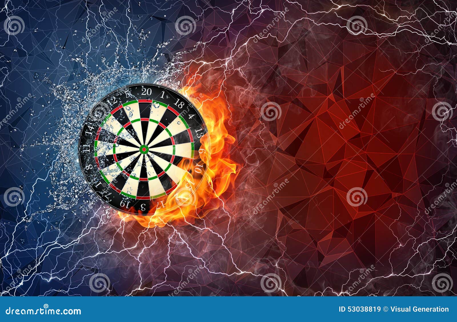 Dart Board in Fire and Water Stock Illustration - Illustration of ...