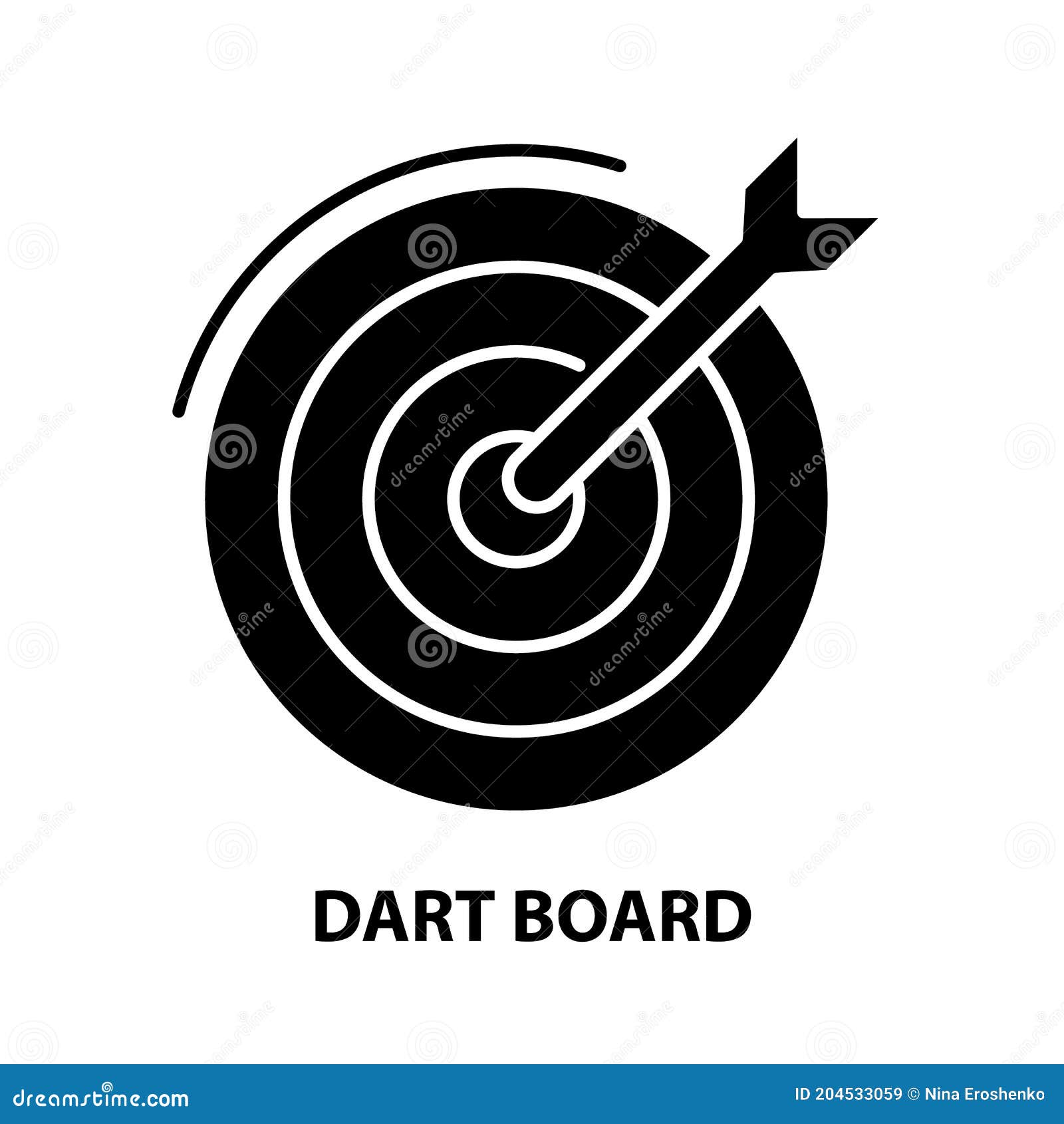 Dart Board Icon, Black Vector Sign with Editable Strokes, Concept ...