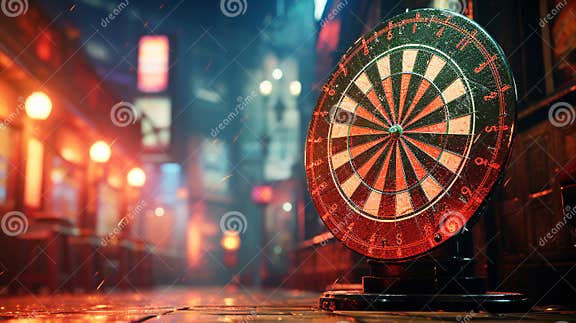 A Dart Board with the Word Darts on it Stock Illustration ...