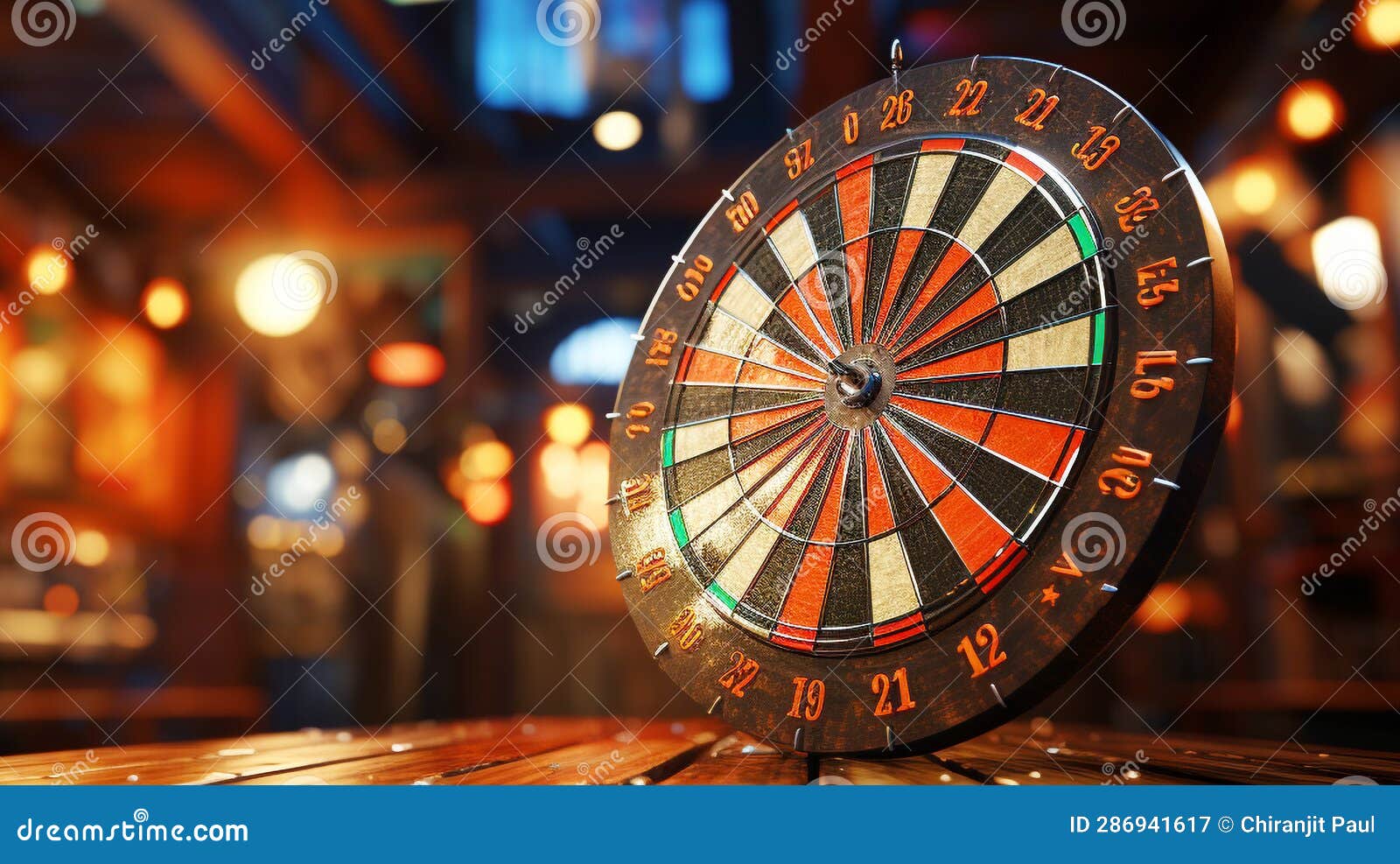 A Dart Board with the Word Darts on it Stock Illustration ...