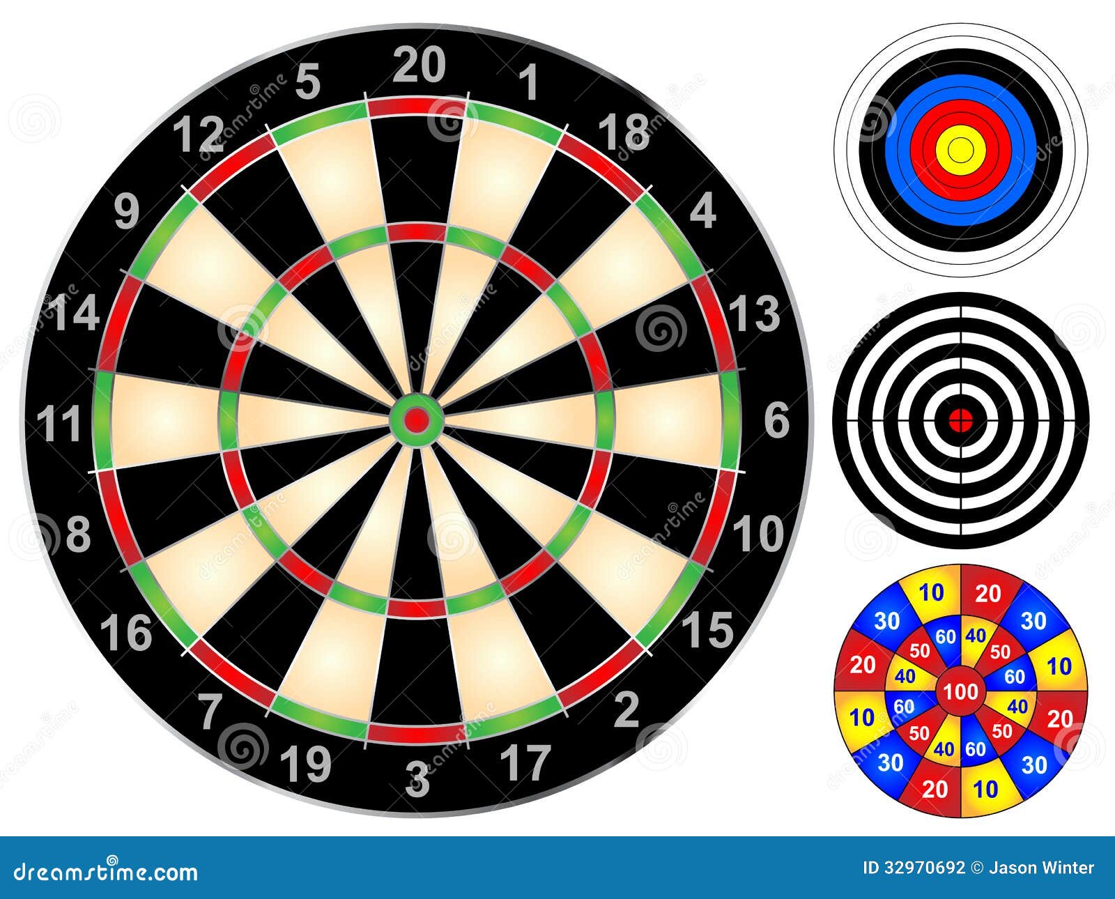 Dart Boards stock vector. Illustration of bullseye, board - 32970692