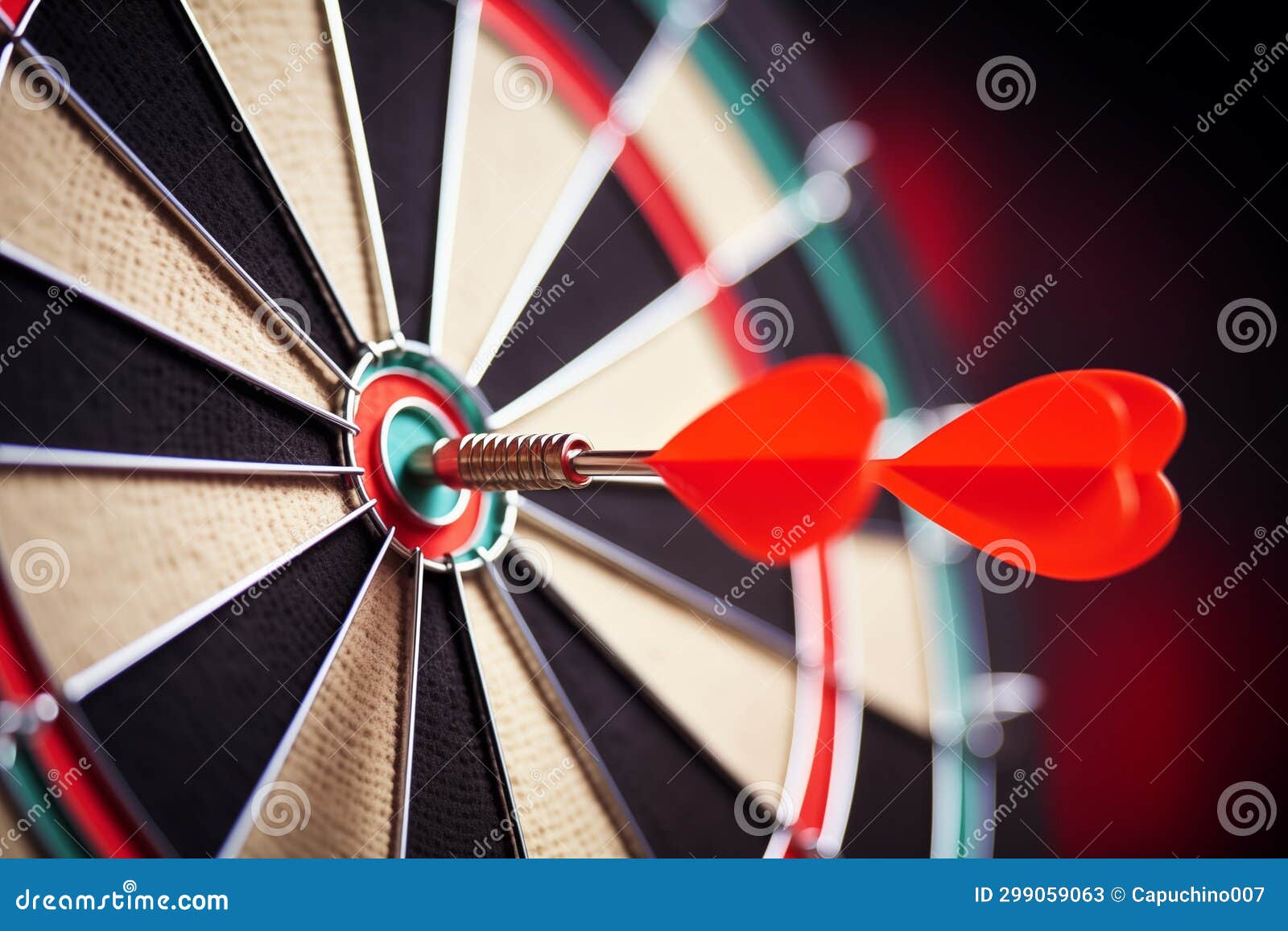 A Dart on Center of Dart Board. Goal Business by Generative AI. Stock ...