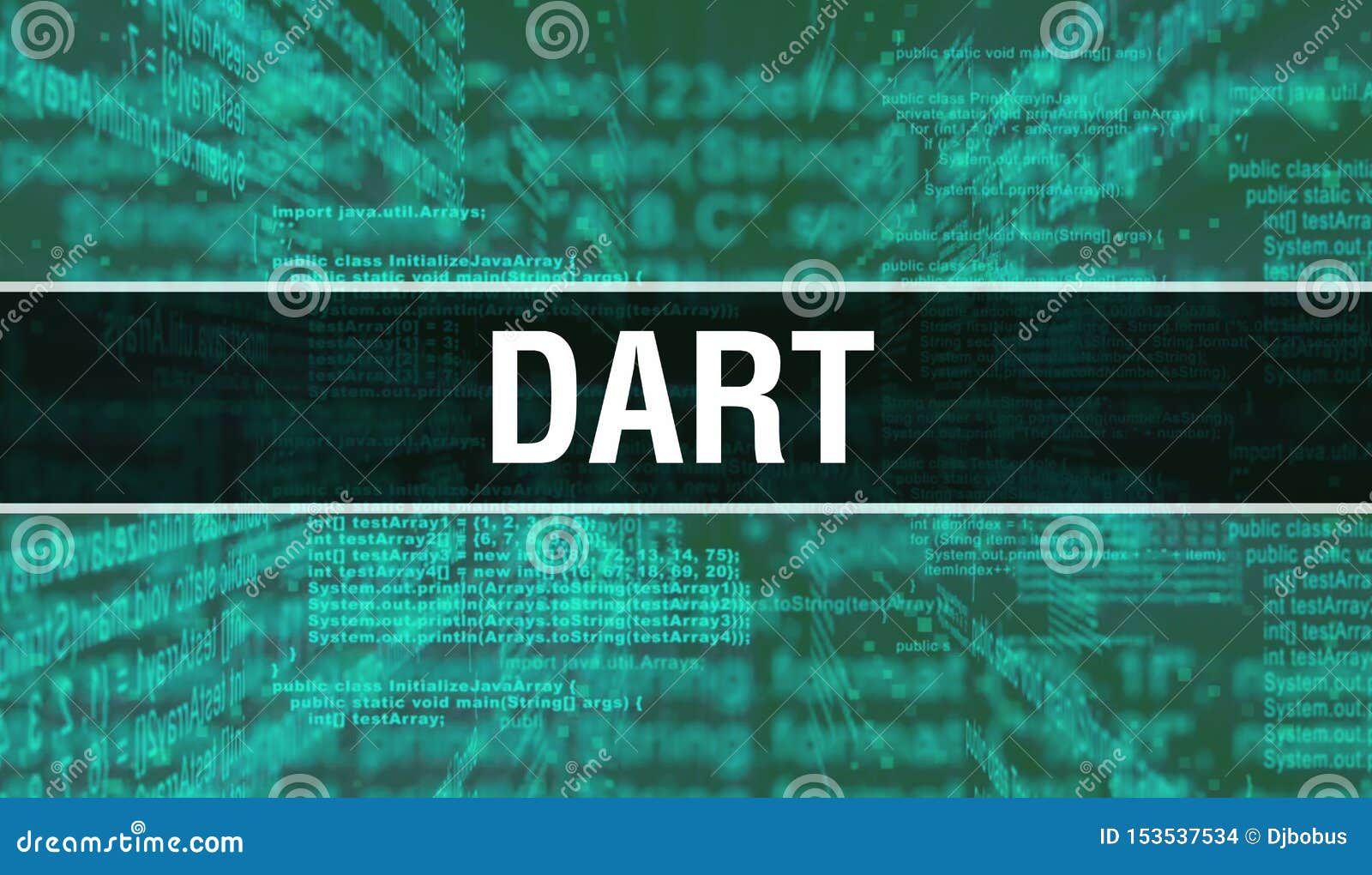 Dart with Digital Java Code Text. Dart and Computer Software Coding ...