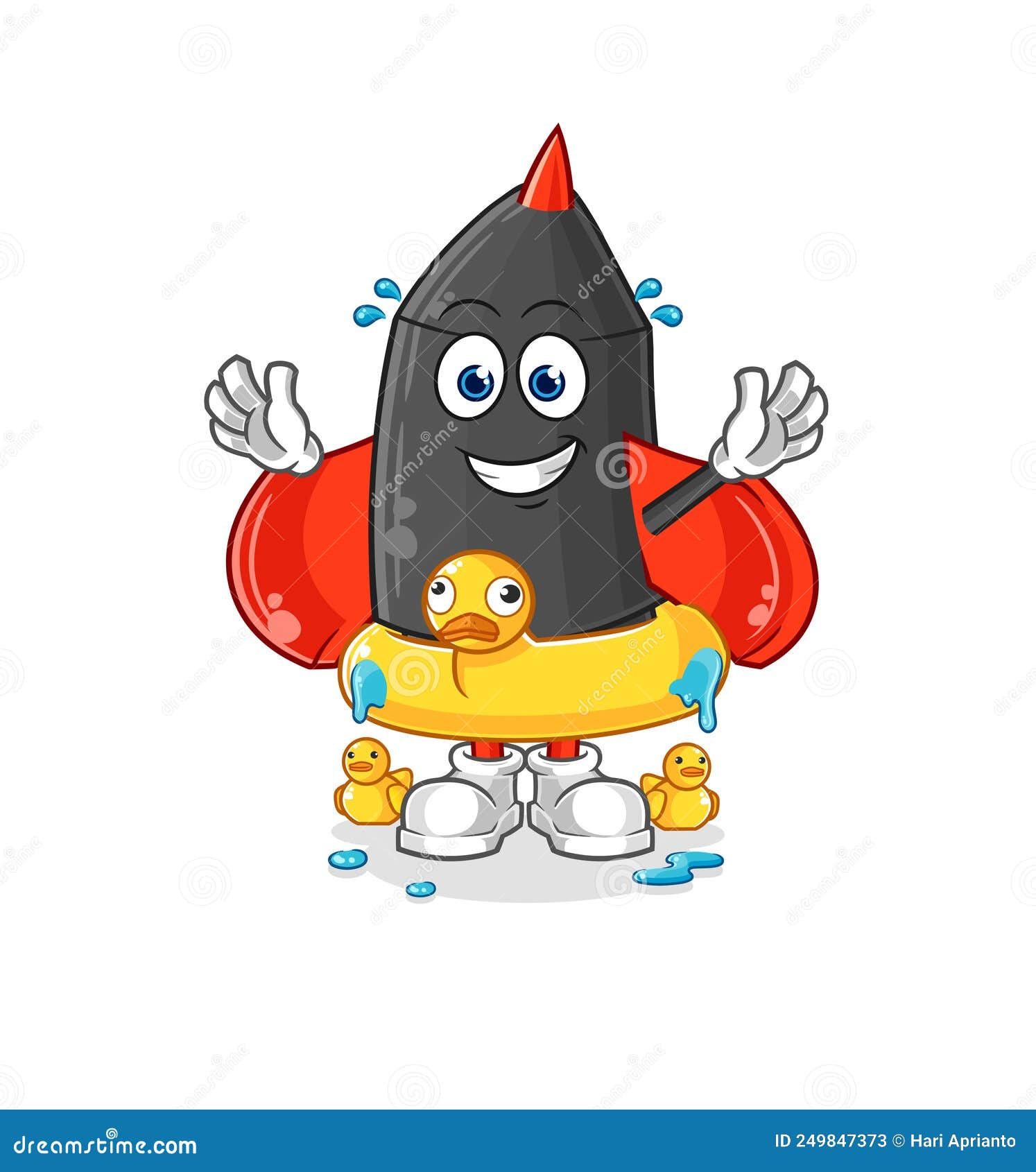 Dart with Duck Buoy Cartoon. Cartoon Mascot Vector Stock Vector ...