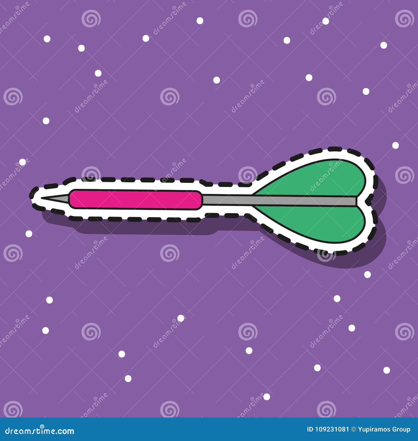 Dart Element To Play Patch Sticker Stock Vector - Illustration of ...