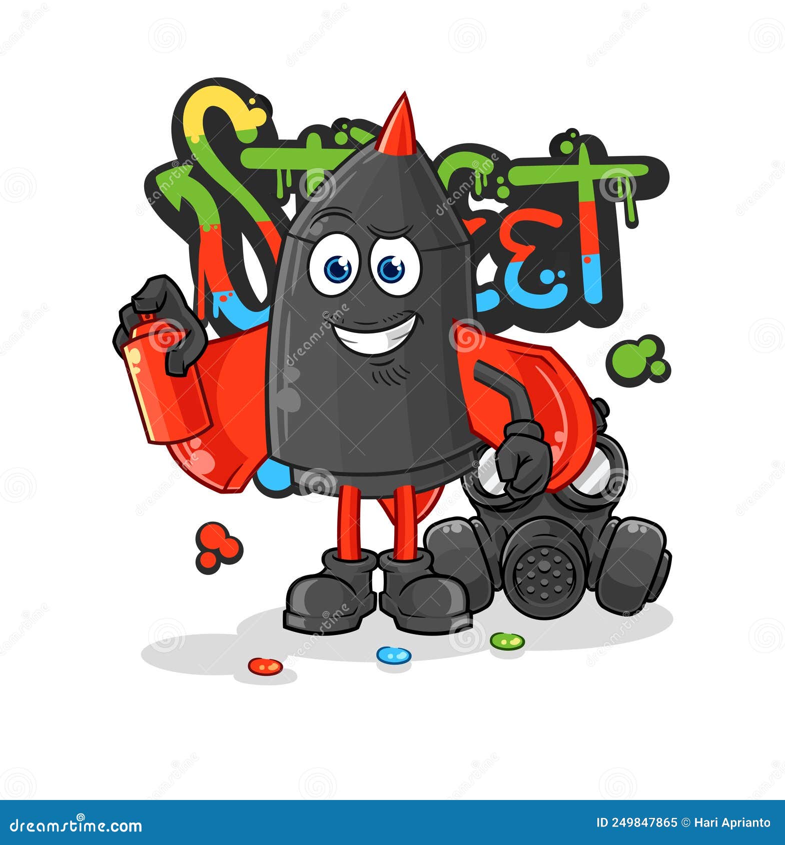 Dart Graffiti Artist Vector. Cartoon Character Stock Vector ...