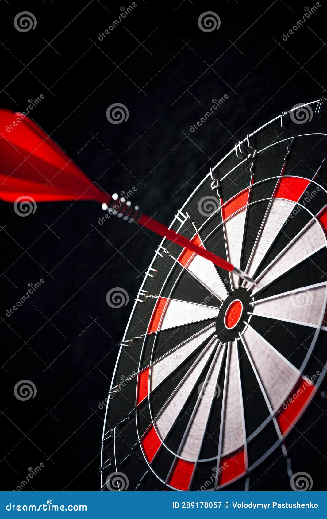 Dart Hitting Red Target in the Center of Dart. Generative AI Stock ...
