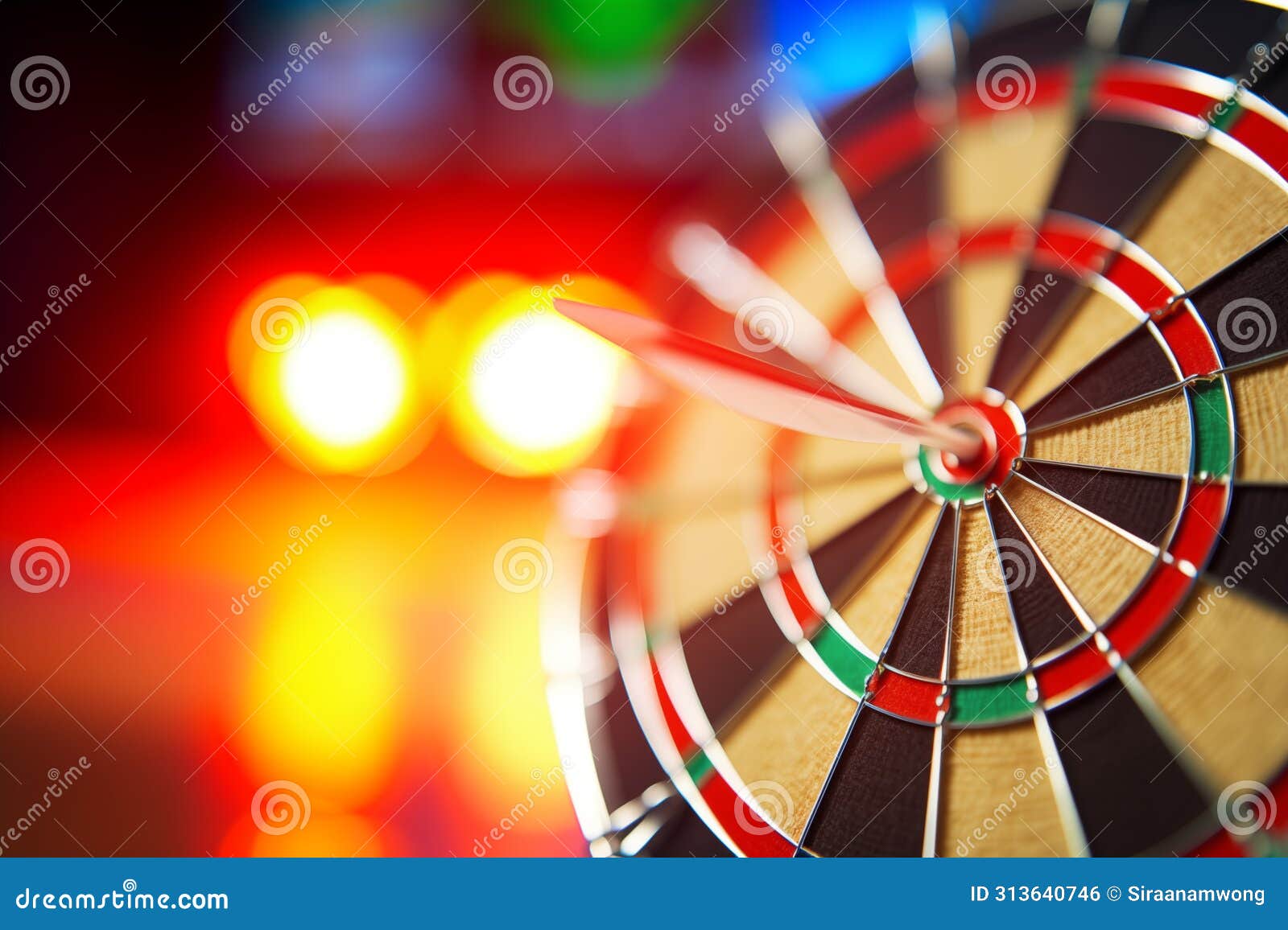 Dart Hitting Target on Dartboard. by Generative Ai Stock Illustration ...