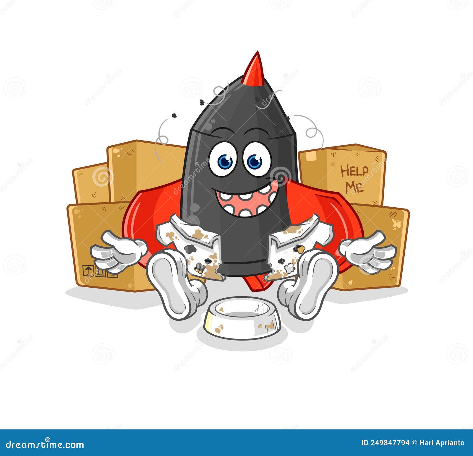 Homeless Emoticon Cartoon Vector | CartoonDealer.com #141585055