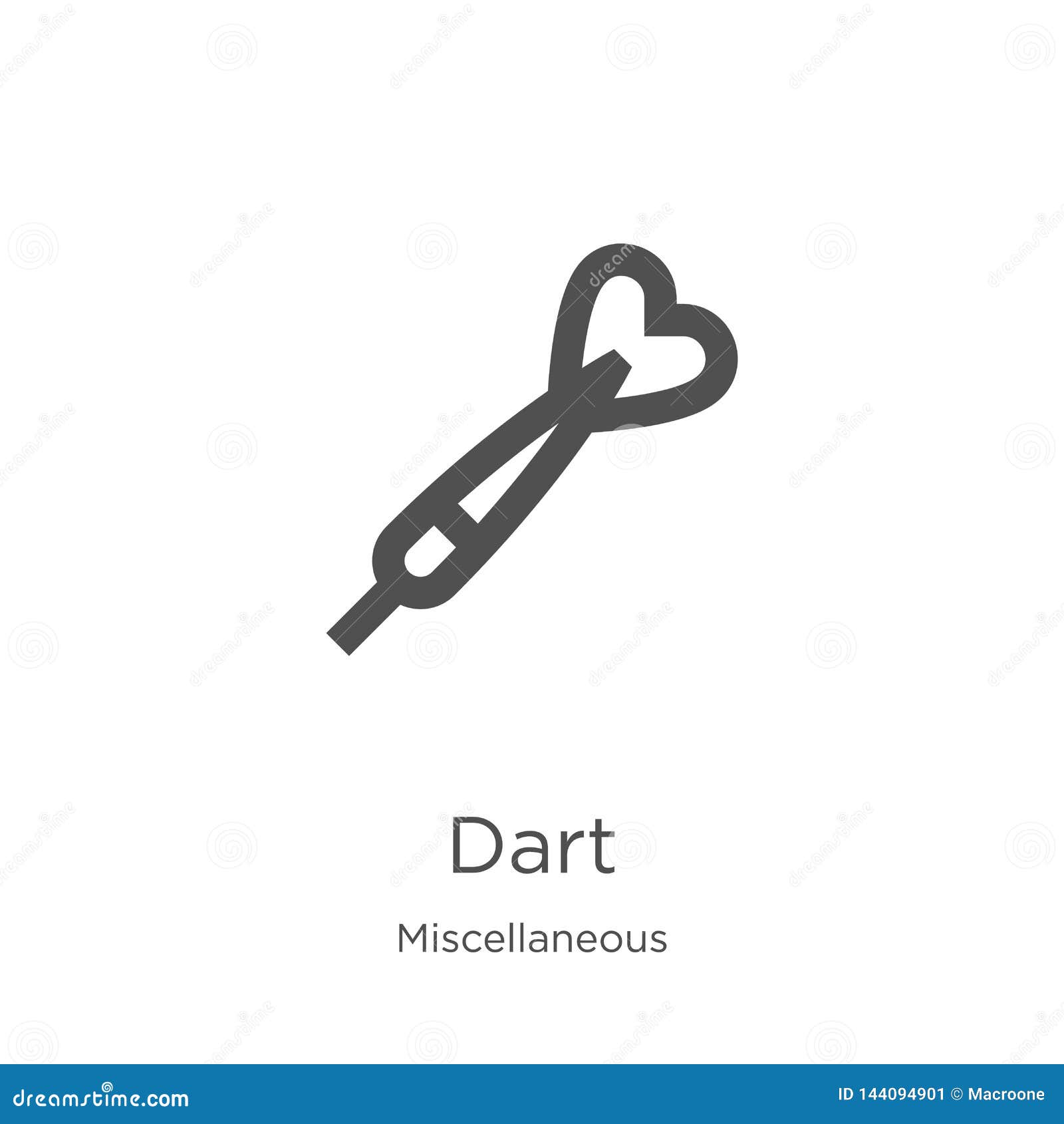 Dart Icon Vector from Miscellaneous Collection. Thin Line Dart Outline ...