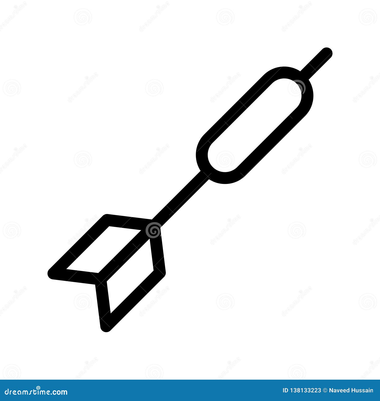 Dart line vector icon stock illustration. Illustration of mark - 138133223