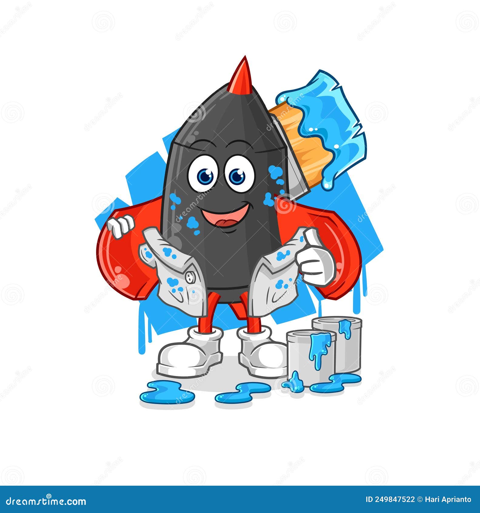 Dart Painter Illustration. Character Vector Stock Vector - Illustration ...