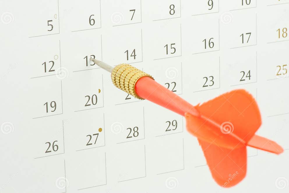 Dart stick on calendar stock image. Image of white, year - 20778245