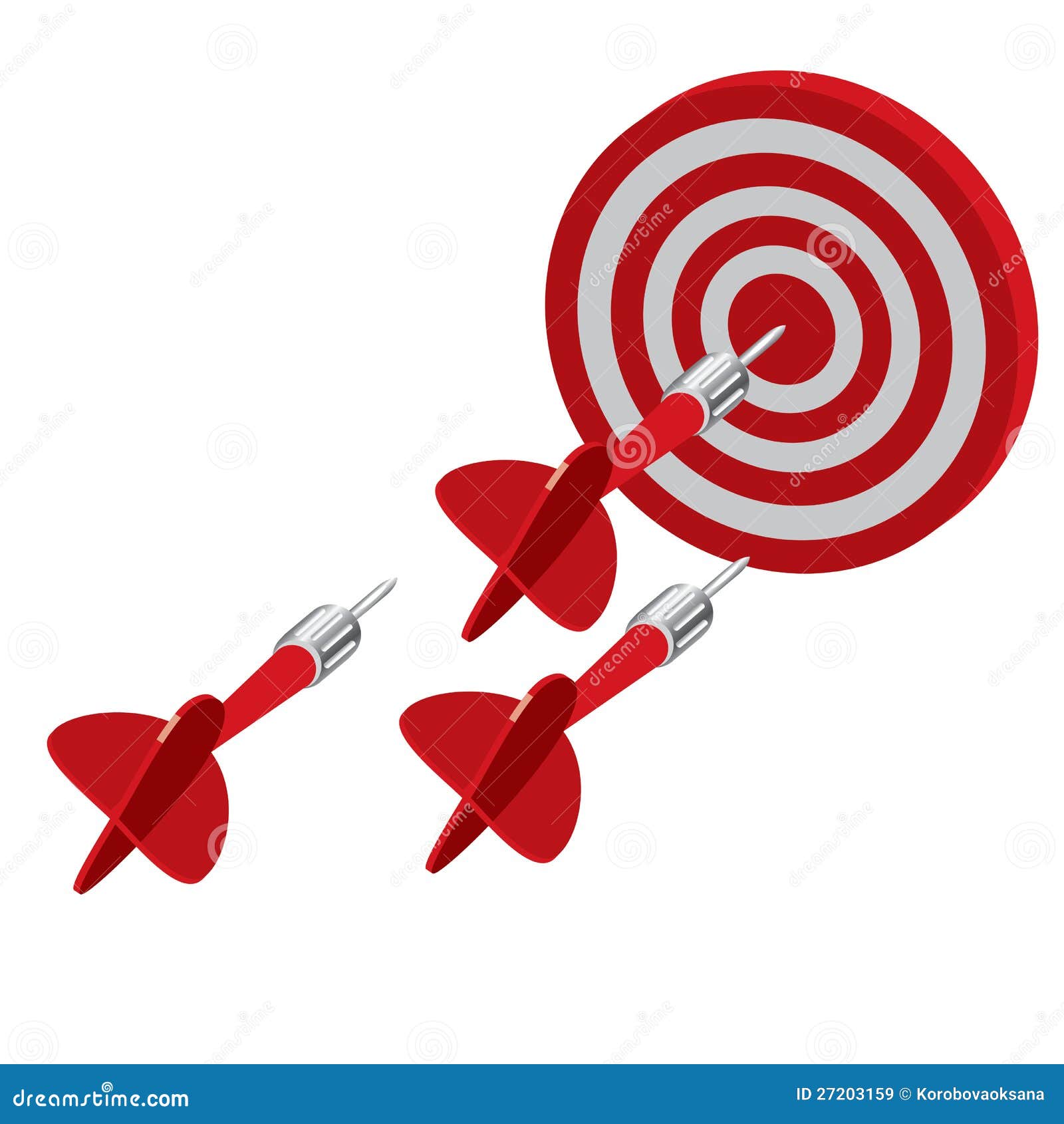 Dart on target stock vector. Illustration of isolated - 27203159
