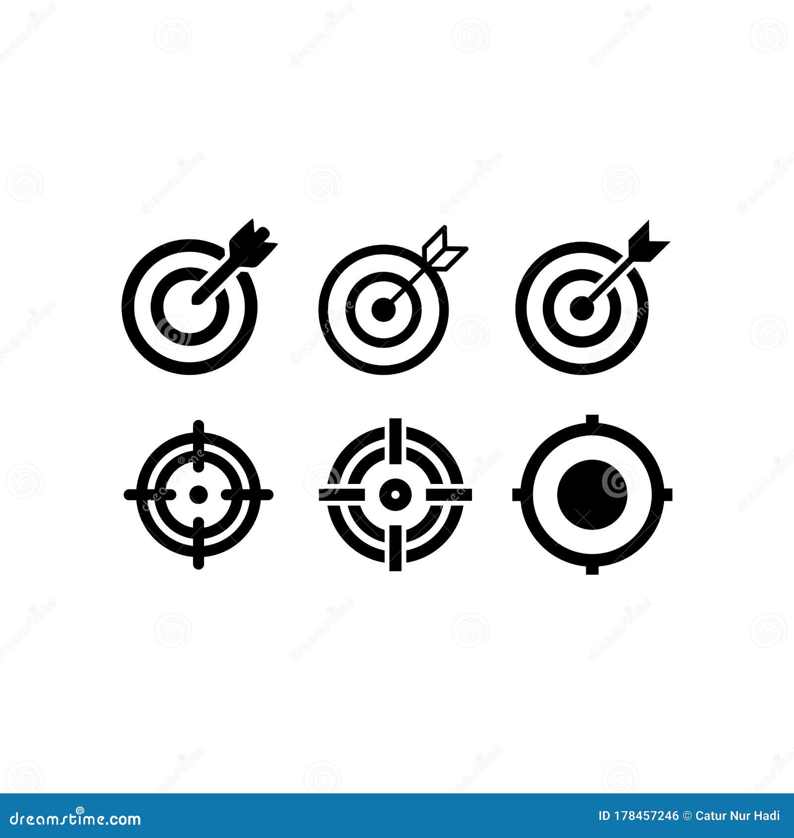 Dart Target Icon Flat Vector Template Design Trendy Stock Illustration ...