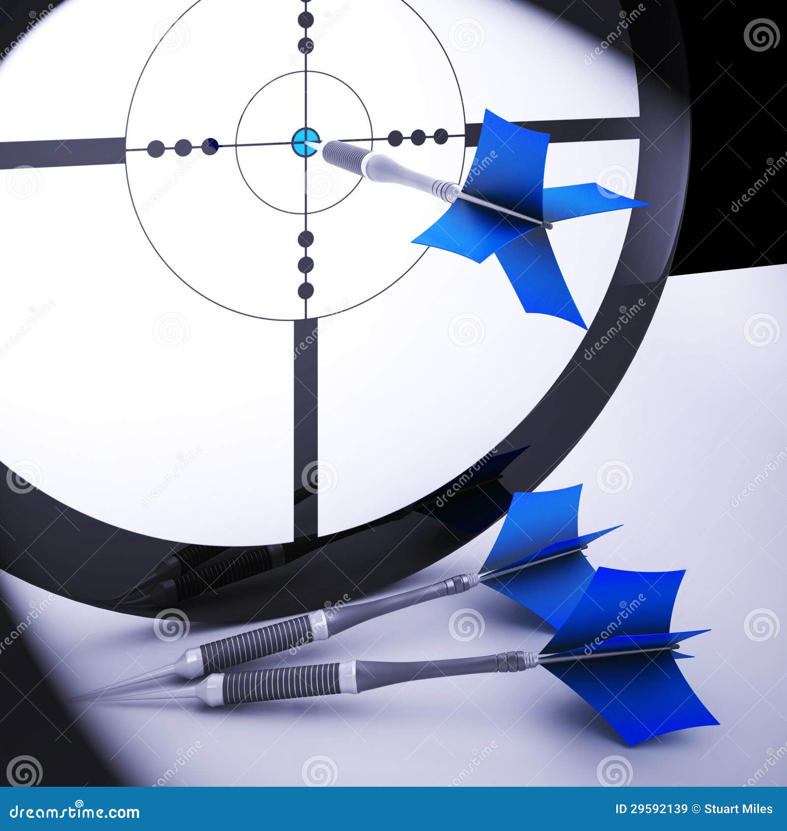 Dart Target Means Perfect Skill Winning Performance Stock Illustration ...