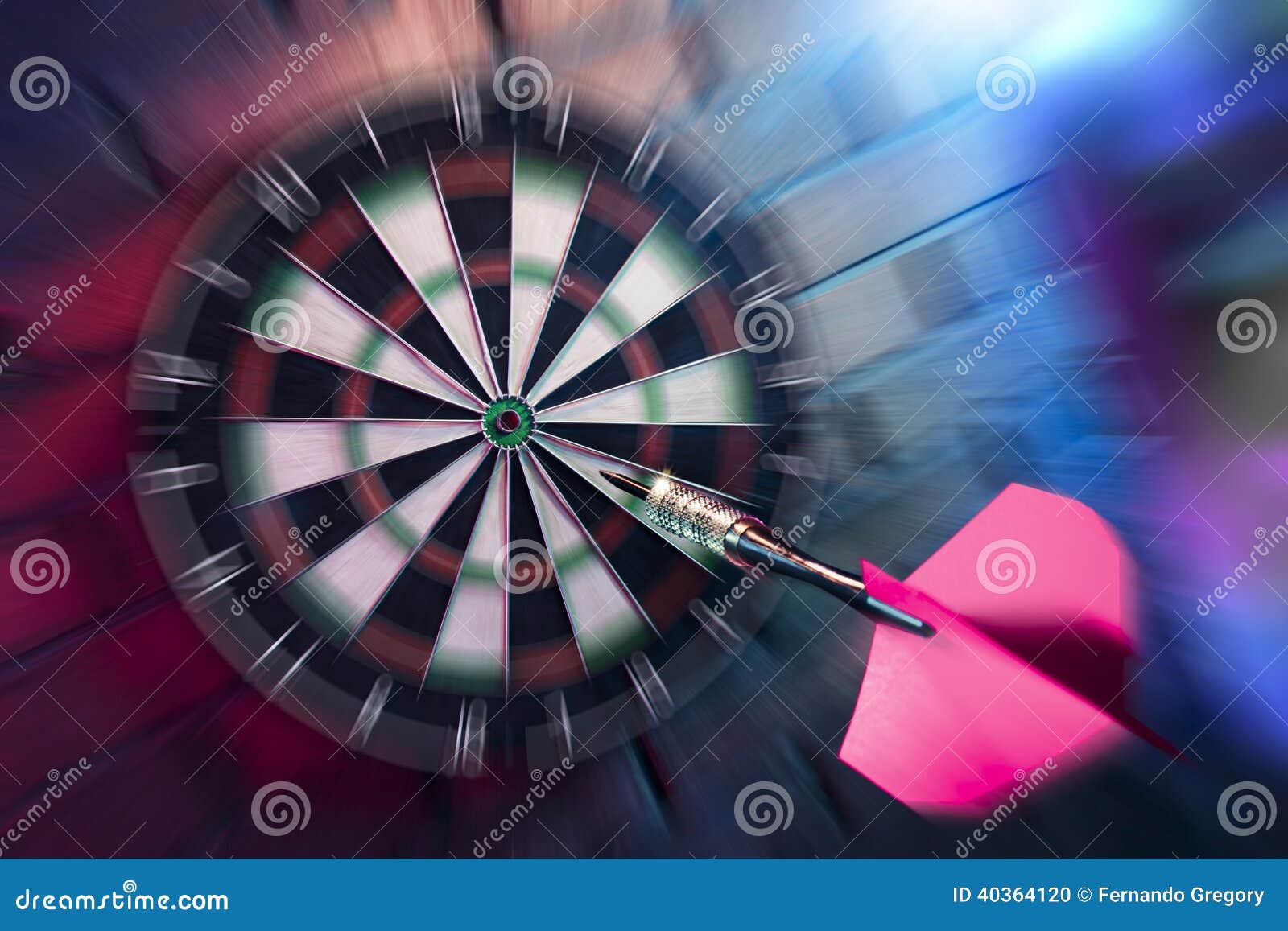 Dart about To Hit Target with Dramatic Lighting Stock Photo - Image of ...