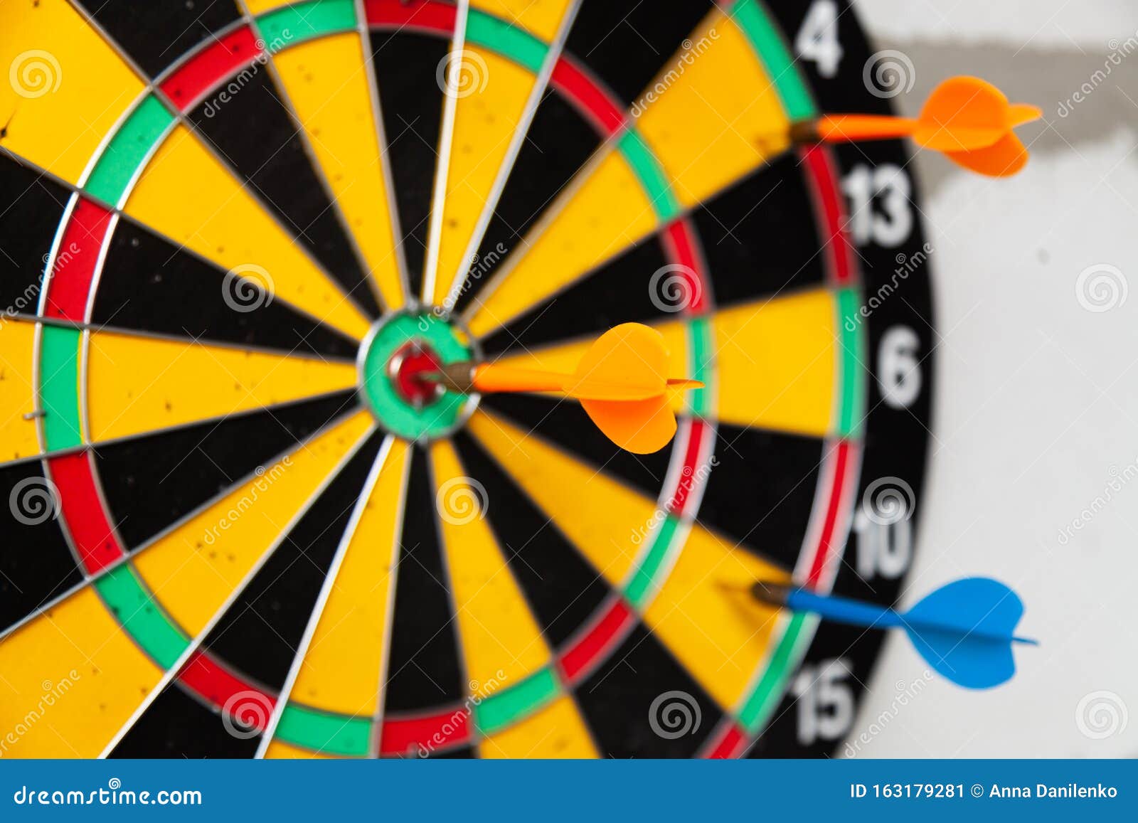 Dartboard with Colorful Darts on it Stock Image - Image of number, play ...