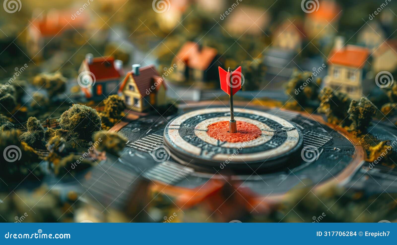 Dartboard with Dart Arrow in the Center. 3d Rendering Stock ...