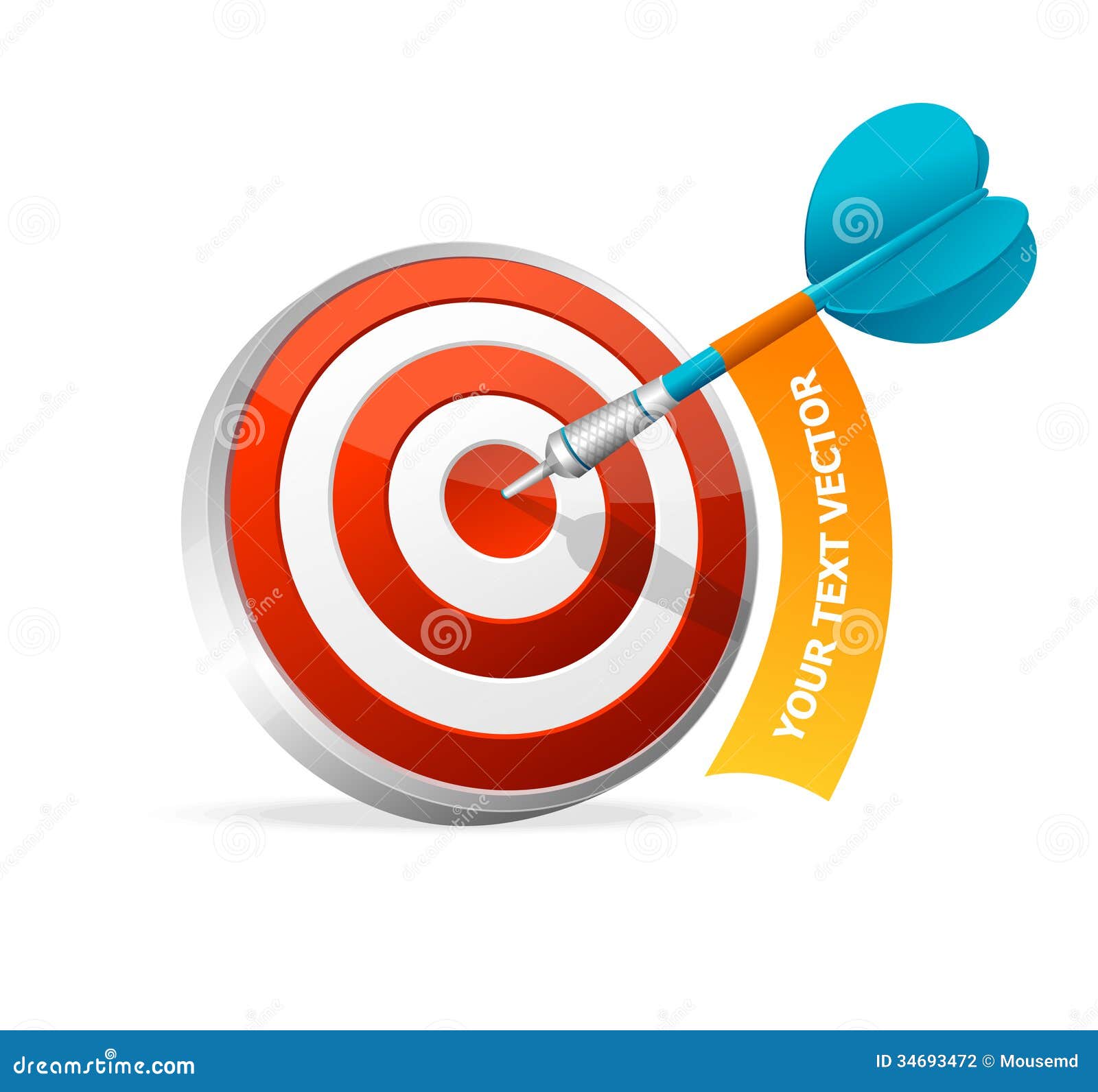 Dartboard with Dart. Hitting a Target. Text Banner Stock Vector ...