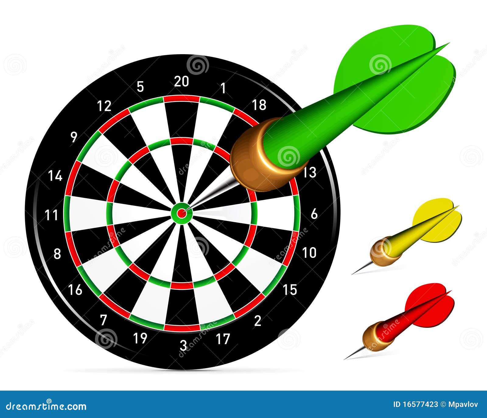 Dartboard with Darts stock vector. Illustration of numbers - 16577423